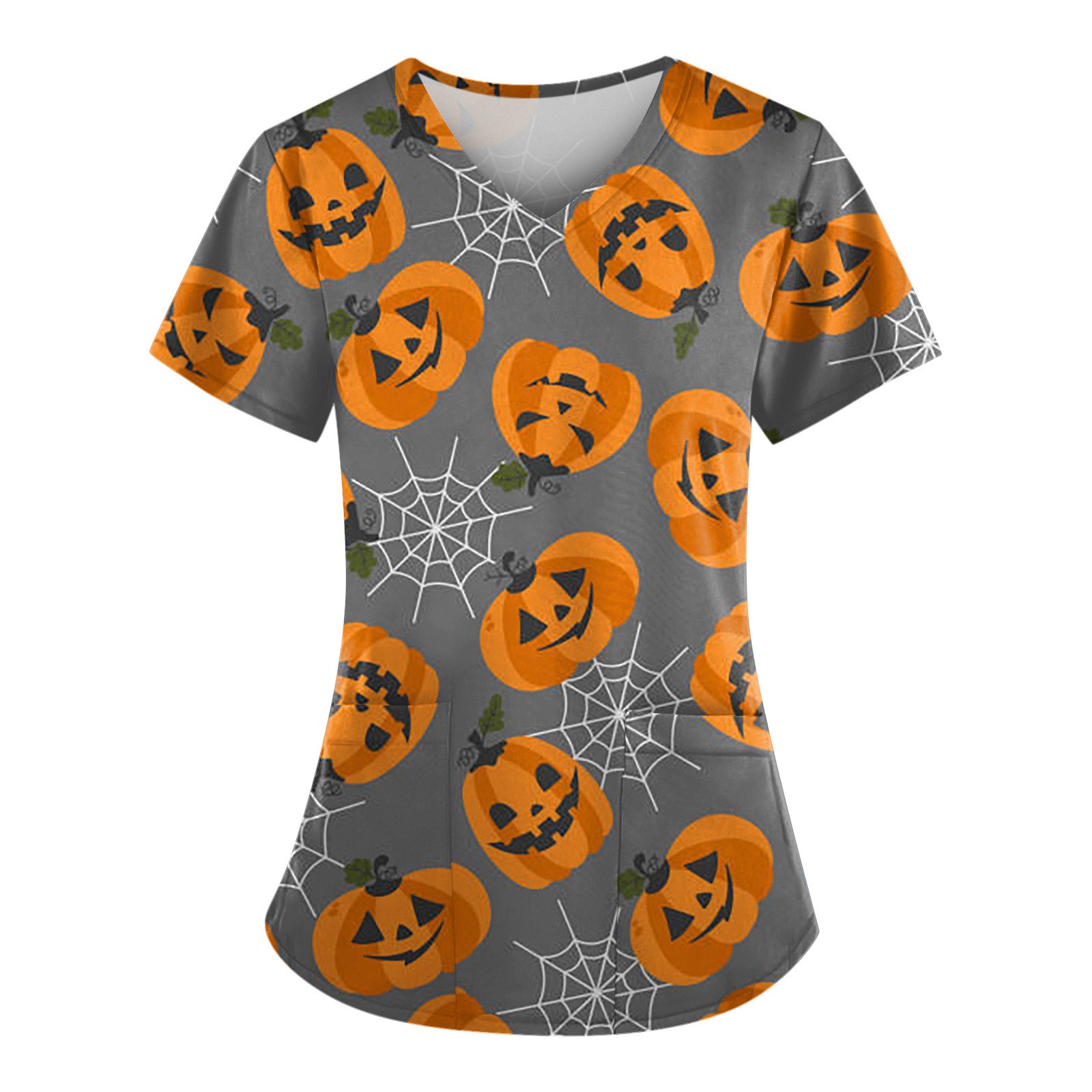 Sksloeg Sksloeg Women Scrub Tops Cute Cartoon Pattern Nurse Uniforms ...