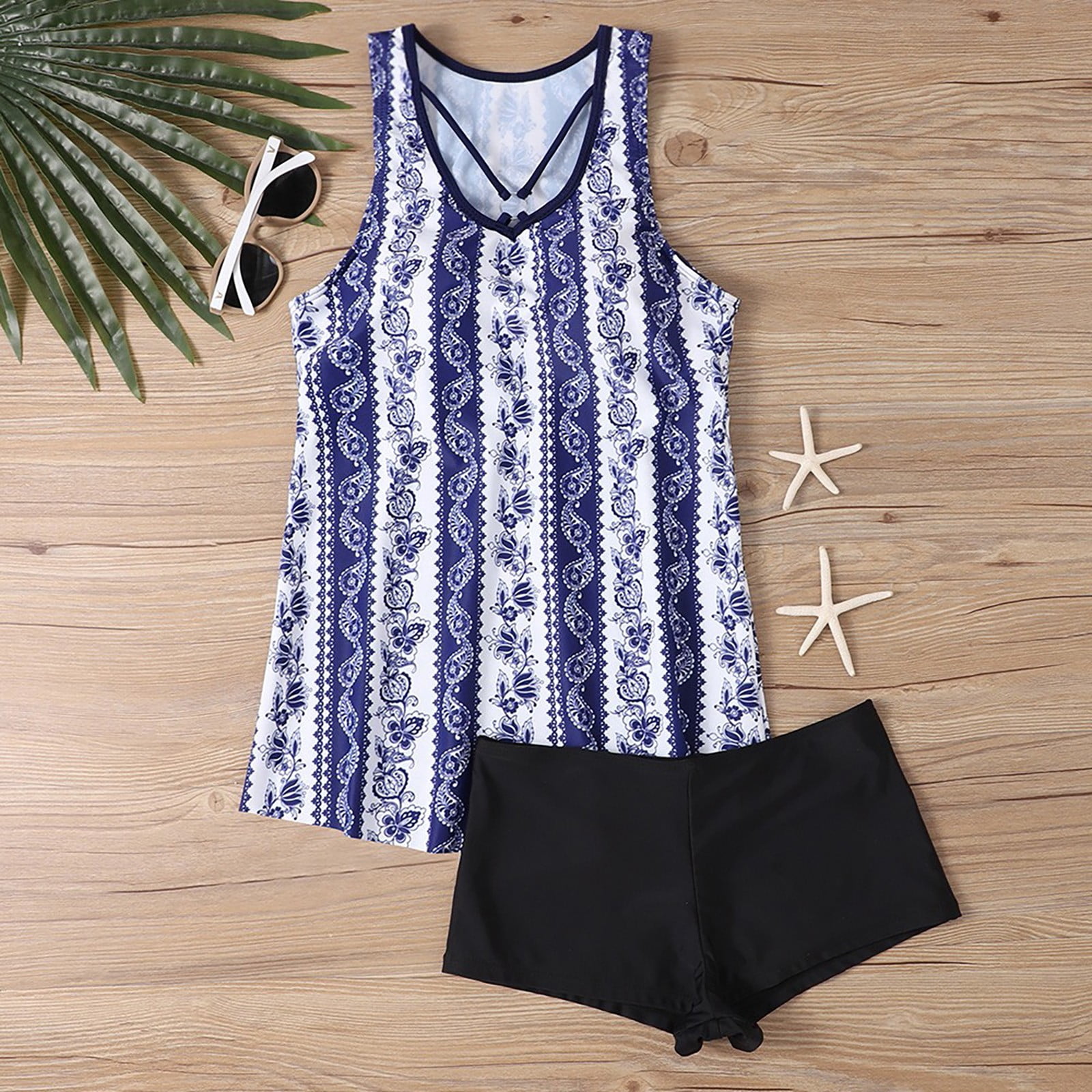 Sksloeg Tankini Bathing Suits Swim Tank Top Bathing Suits with Boy ...