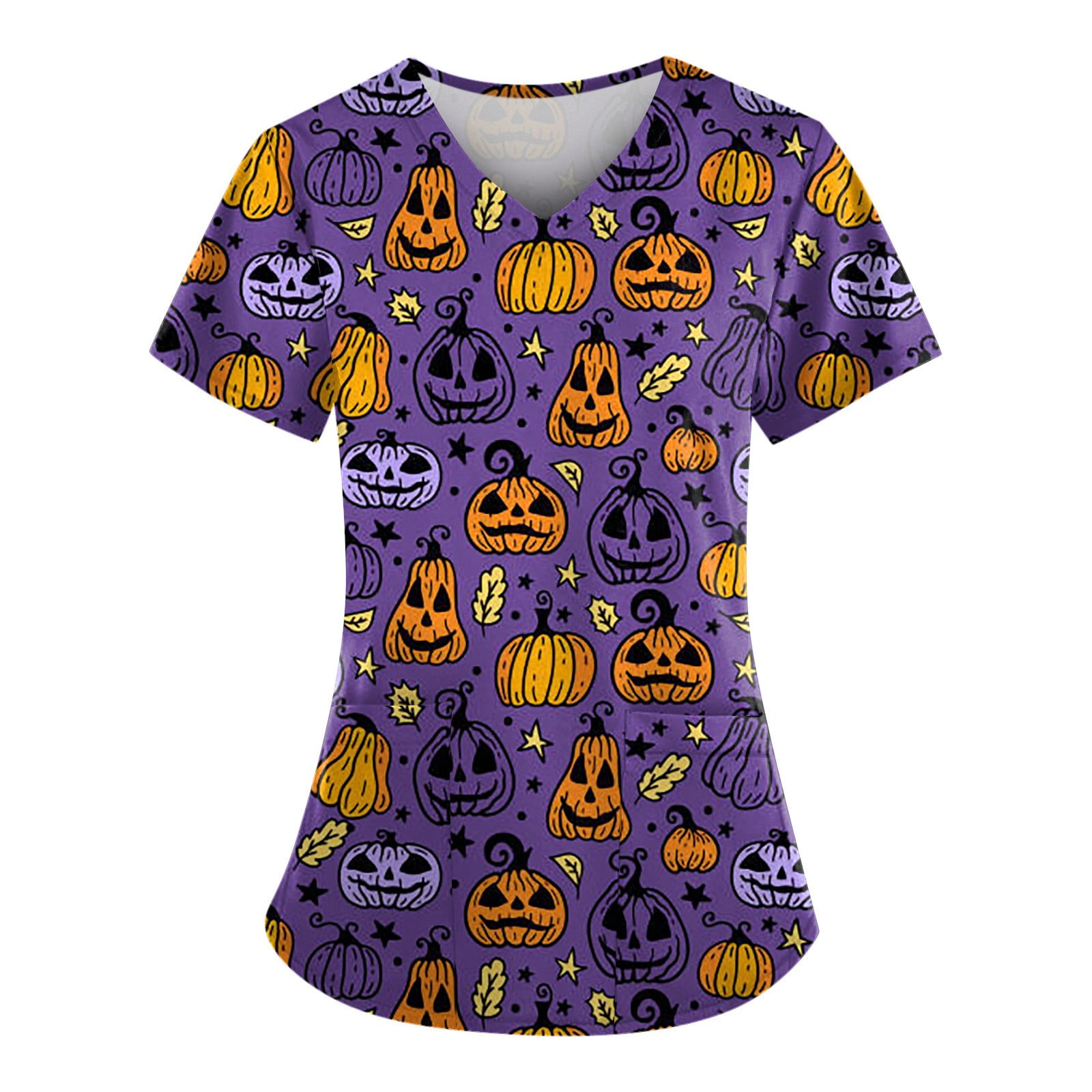 Sksloeg Sksloeg Uniform Tops For Women Scrubs Animal Cat Bat Print ...