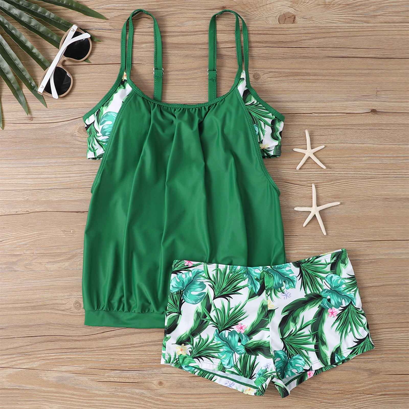 Sksloeg Women Tankini Swimsuits Swim Tank Top Bathing Suits with Boy ...