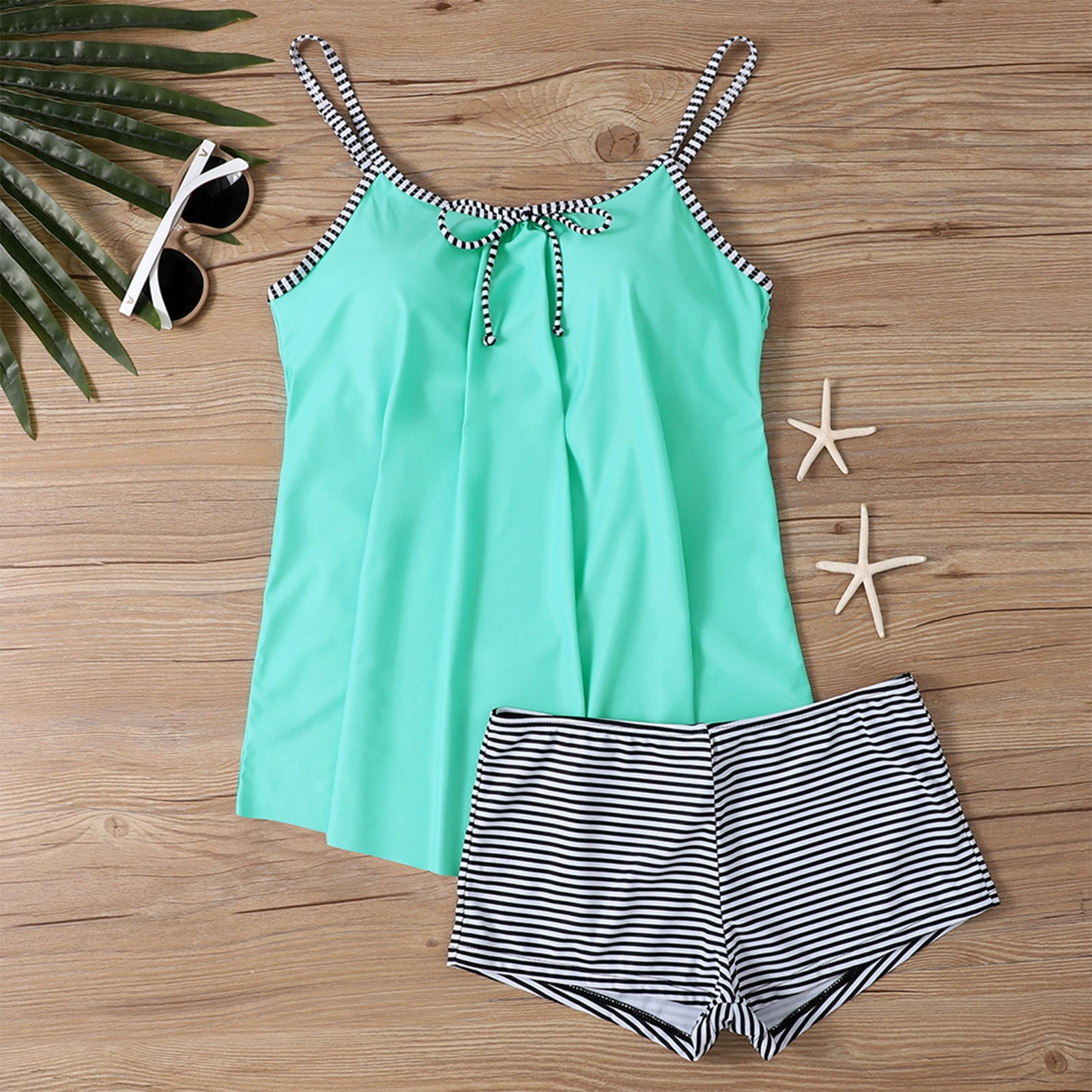 Sksloeg Womens Tankini Bathing Suits Swim Suit Retro Print Athletic ...