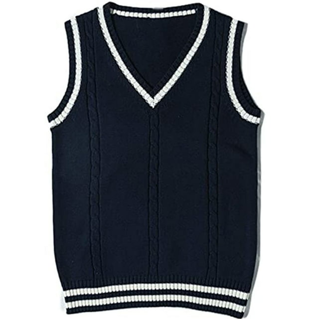 Sksloeg Womens V Neck Sweater Vest Women Solid Cropped Sleeveless Sweaters Y2k Preppy V Neck ...