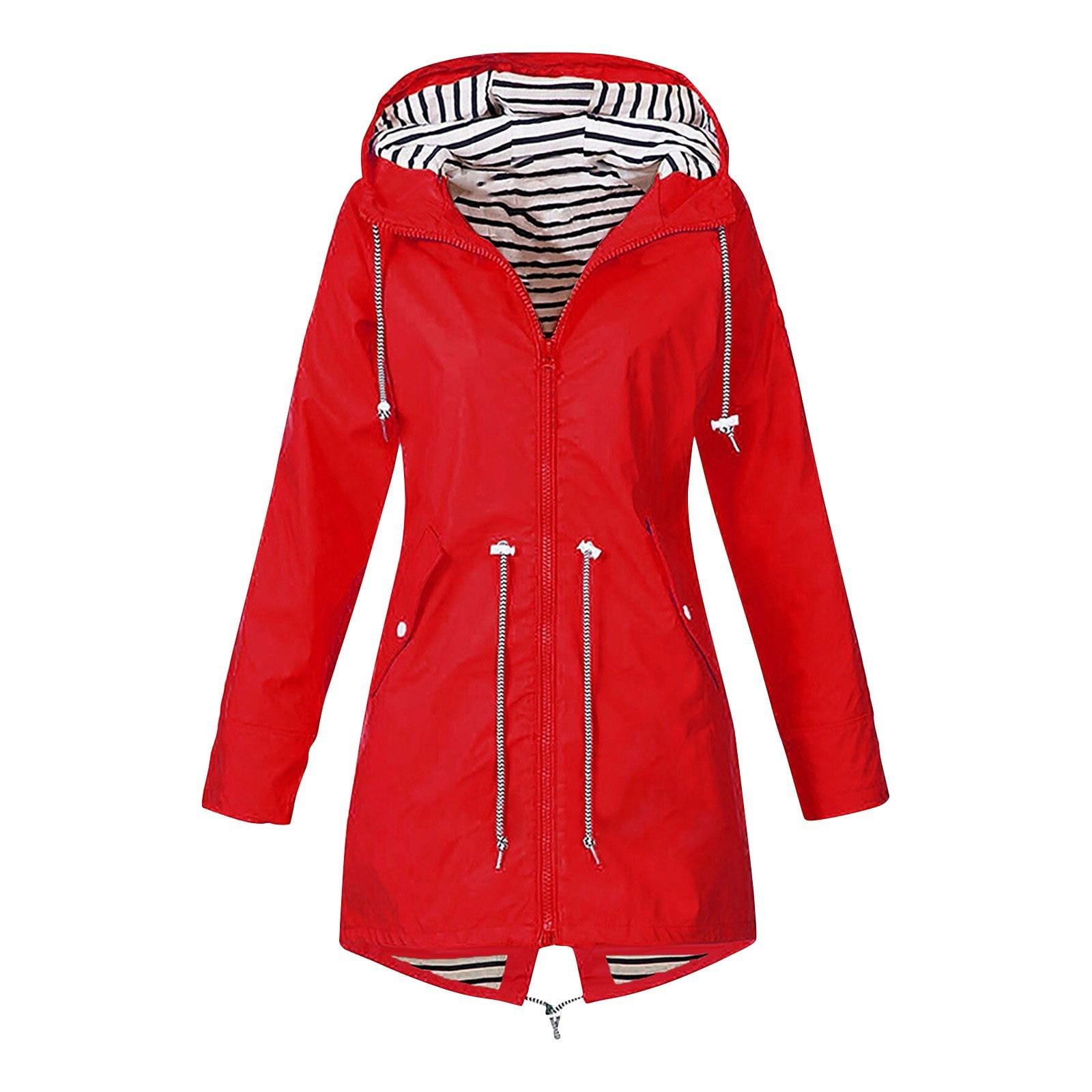 Sksloeg Womens Waterproof Waterproof Rain Jacket with Hood Long ...