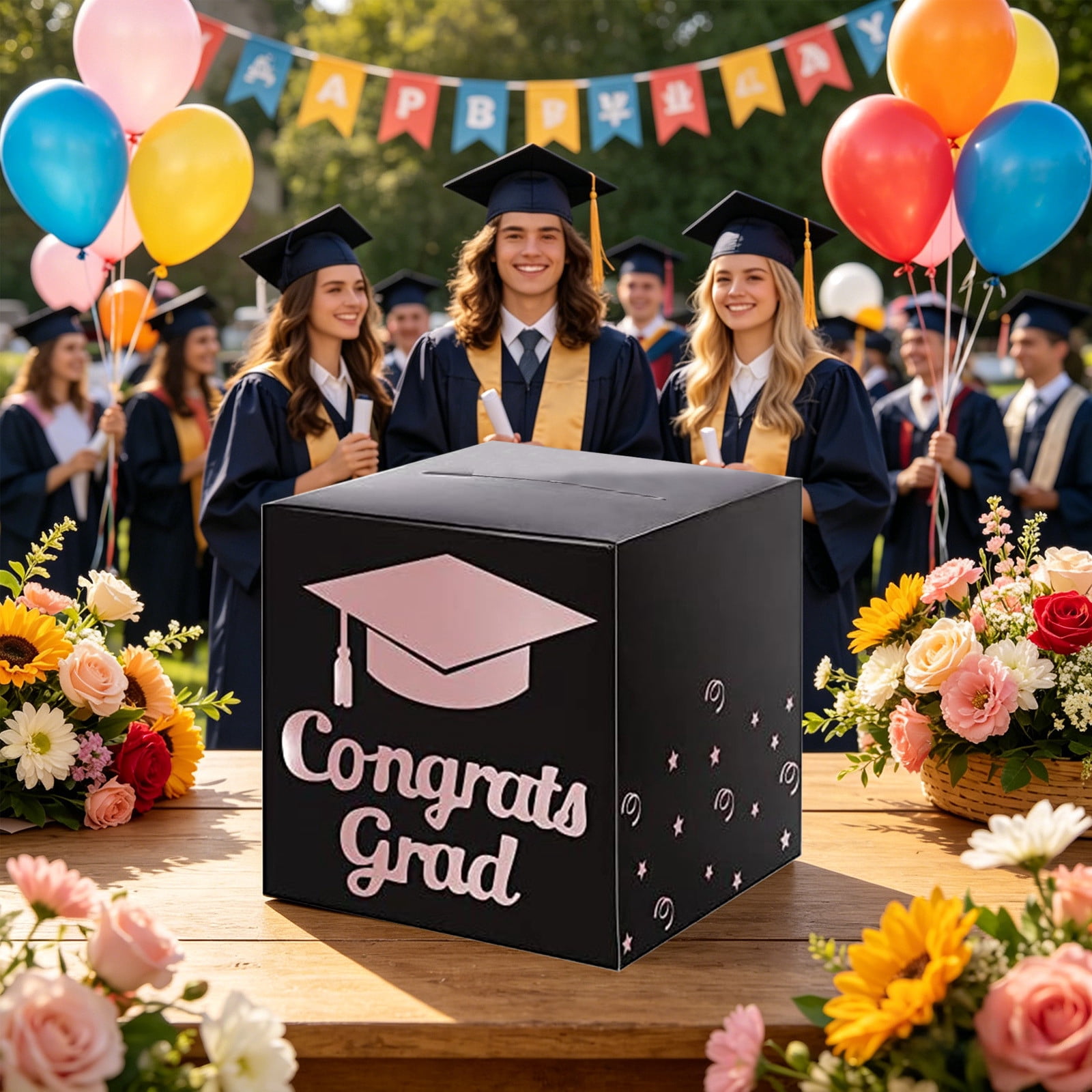 Sktrjpolfis Congrats Grad Card Box, Paper Cardholder Box for Graduation ...