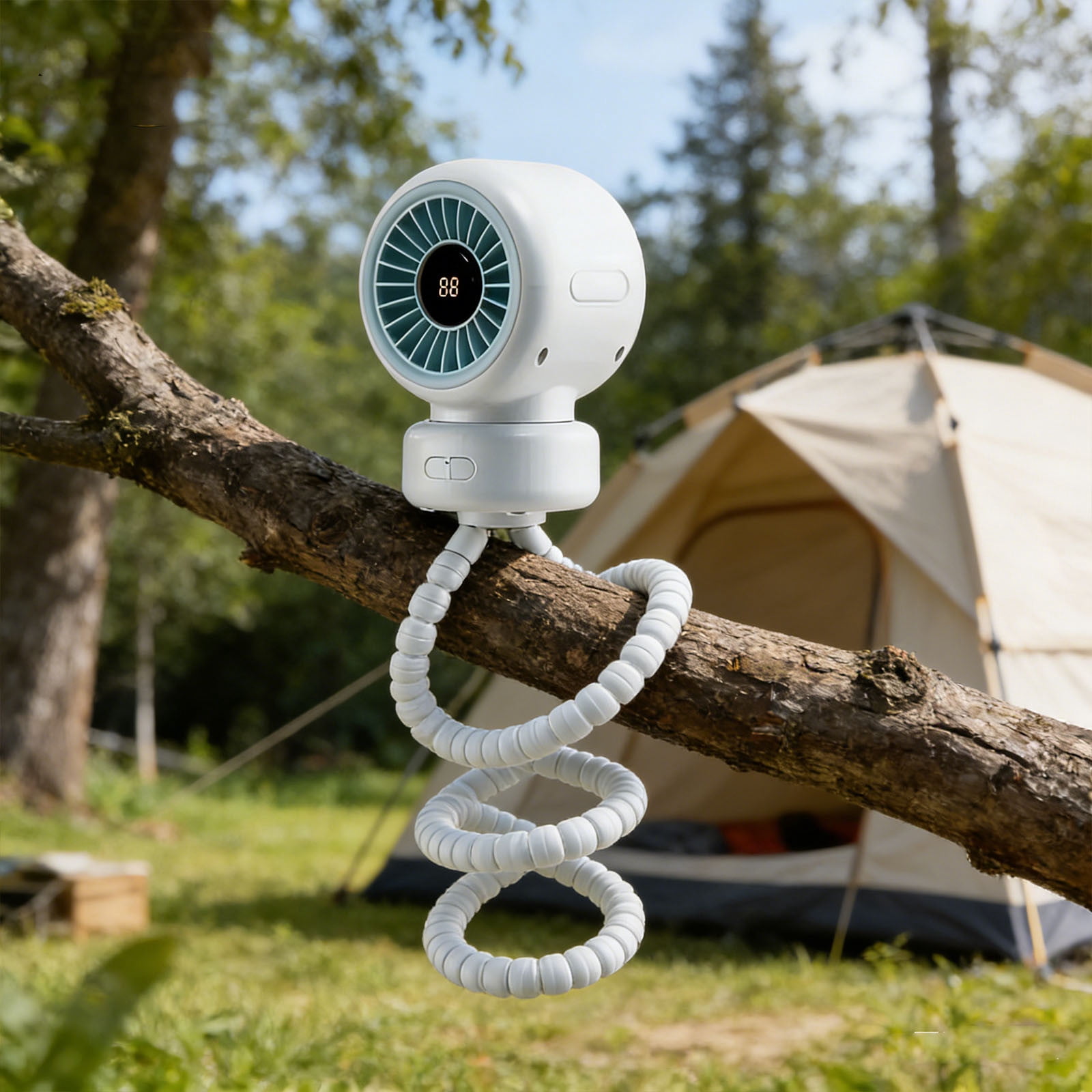 Sktrjpolfis Portable Clip On Fan, Flexible Octopus Tripod Fan, Auto ...