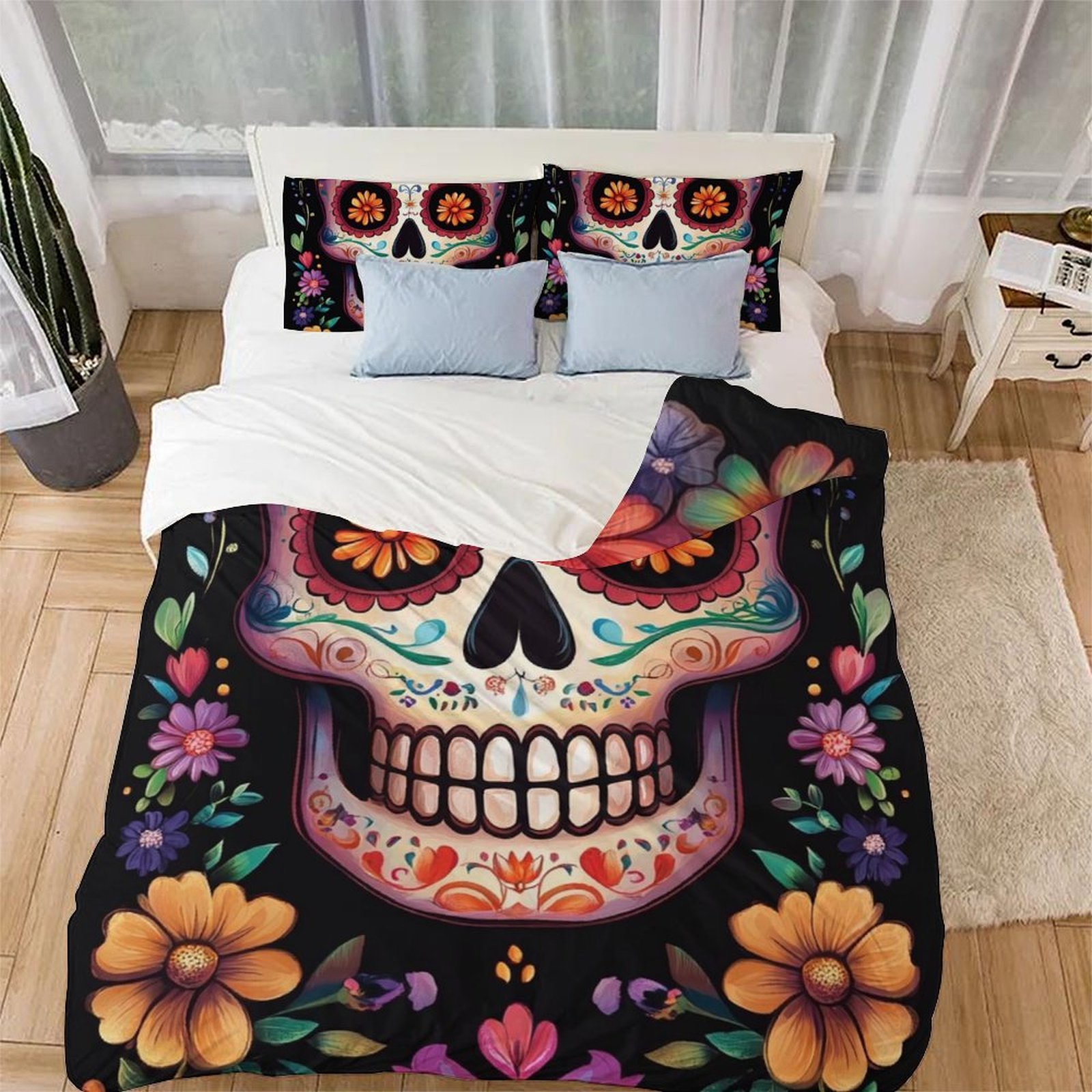 Skull 3D Printed Quilt Cover Duvet Cover Comforter Covers Bedding Set 3 ...