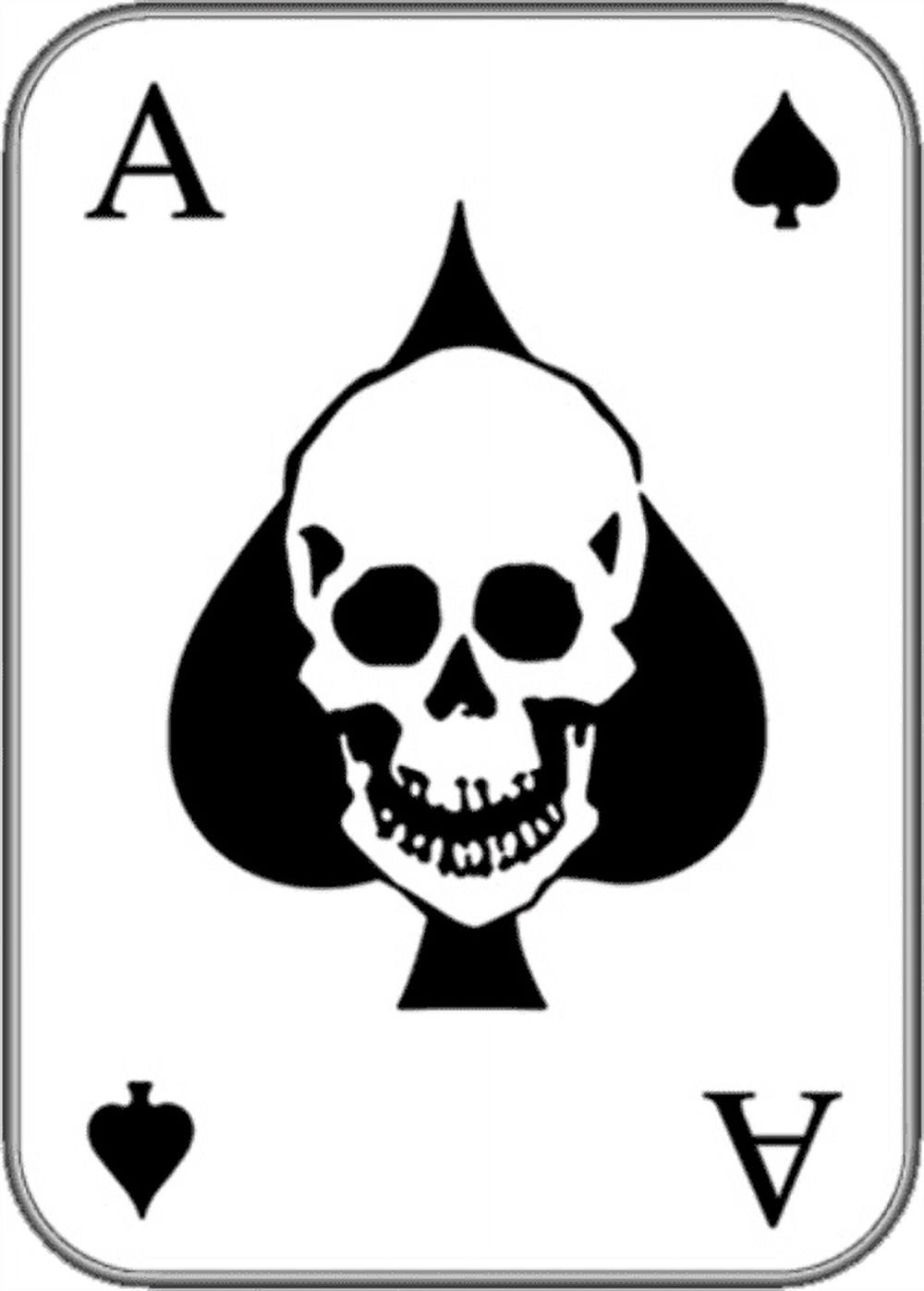 Skull Ace of Spades - Sticker - 3 3/4" x 2 5/8" - Walmart.com