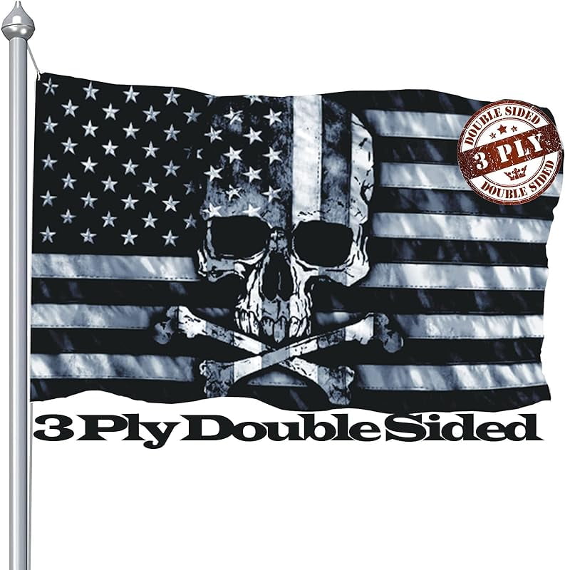 Skull And Crossbones Flag 3 X 5ft, 3Ply Doubleside Funny American ...