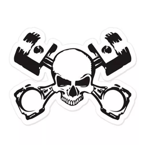Skull And Crossbones Mechanic Car Sticker Phone Decal Water Bottle ...