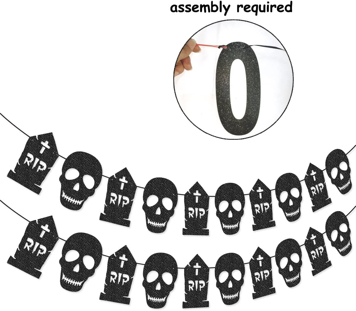 Skull And Tombstone Garland Banner For Death To My 20S Birthday Party ...