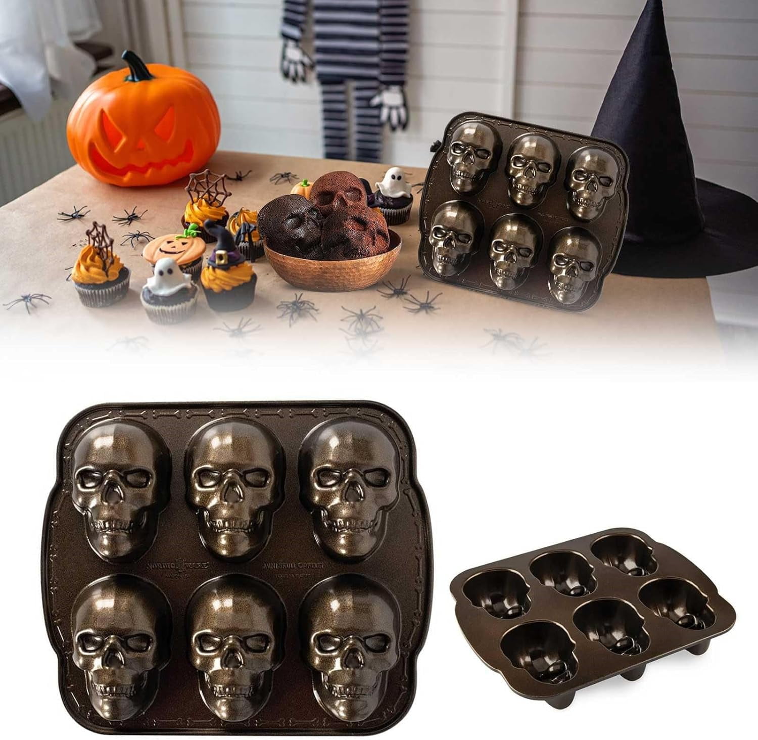 Skull Baking Pan, Halloween Skull Molds for Baking, 3D Halloween Skull ...