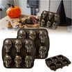 Skull Cake Pan Silicone Skull Cakelet Mold, 6 Cavities Skull Pirate ...