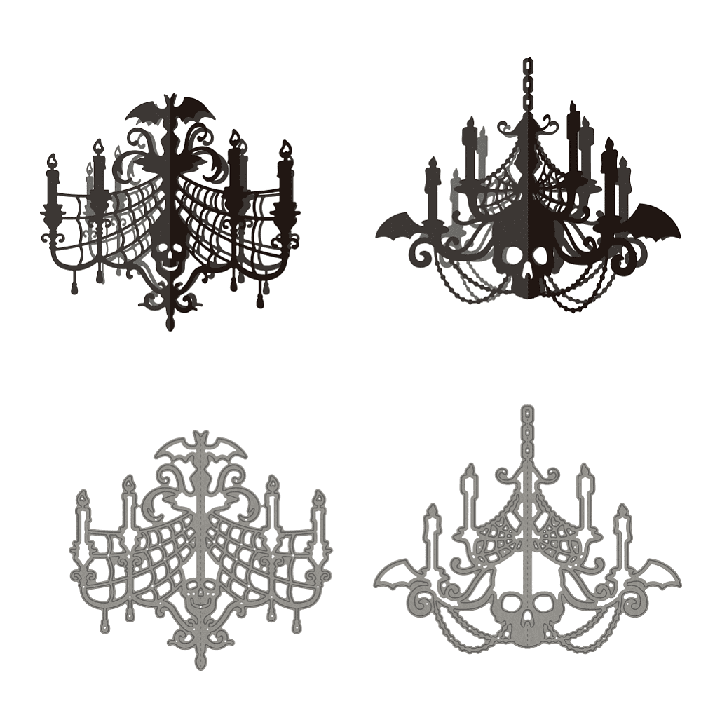 Skull & Bat Chandelier Carbon Steel Cutting Dies Stencils for DIY ...