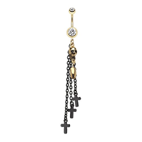 Skull Bullet Cross Belly Button Ring - Walmart.com