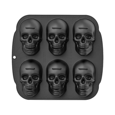 Large Skull Cake Pan Silicone Molds, 6 Cavity Halloween Skull ...