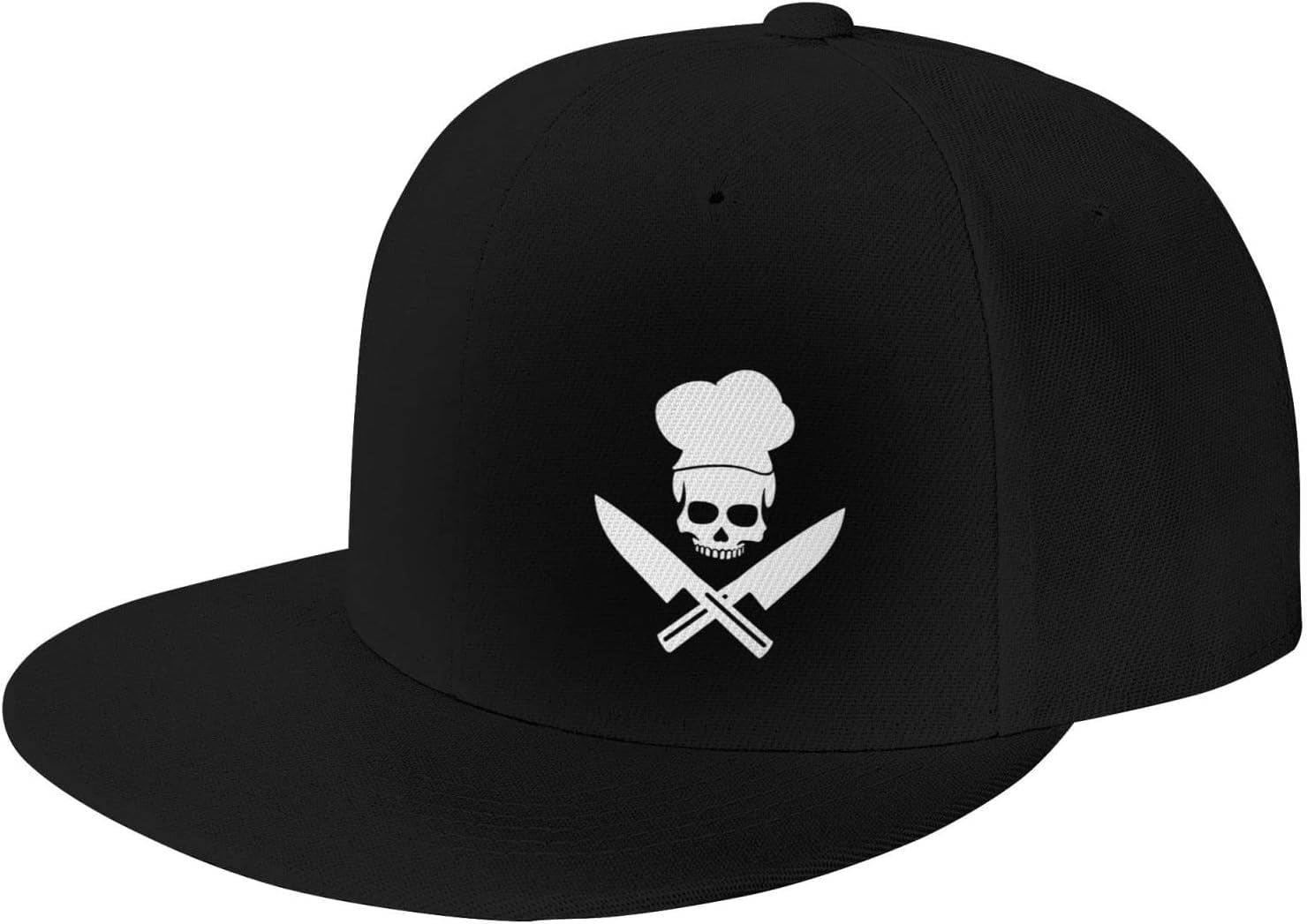 Skull-Chef Cooking Skull Flat Brim Baseball Cap Men's and Women's ...