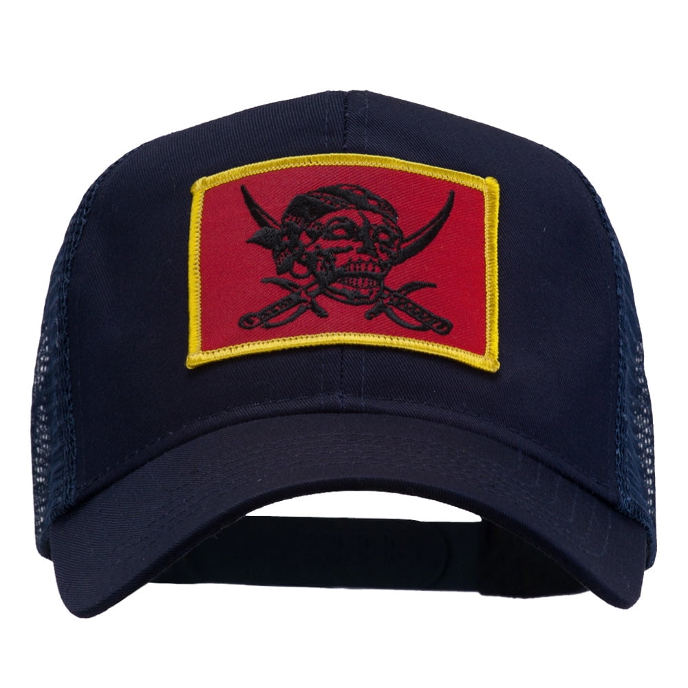 Skull Choppers Pirate Patched Mesh Cap - Navy OSFM - Walmart.com