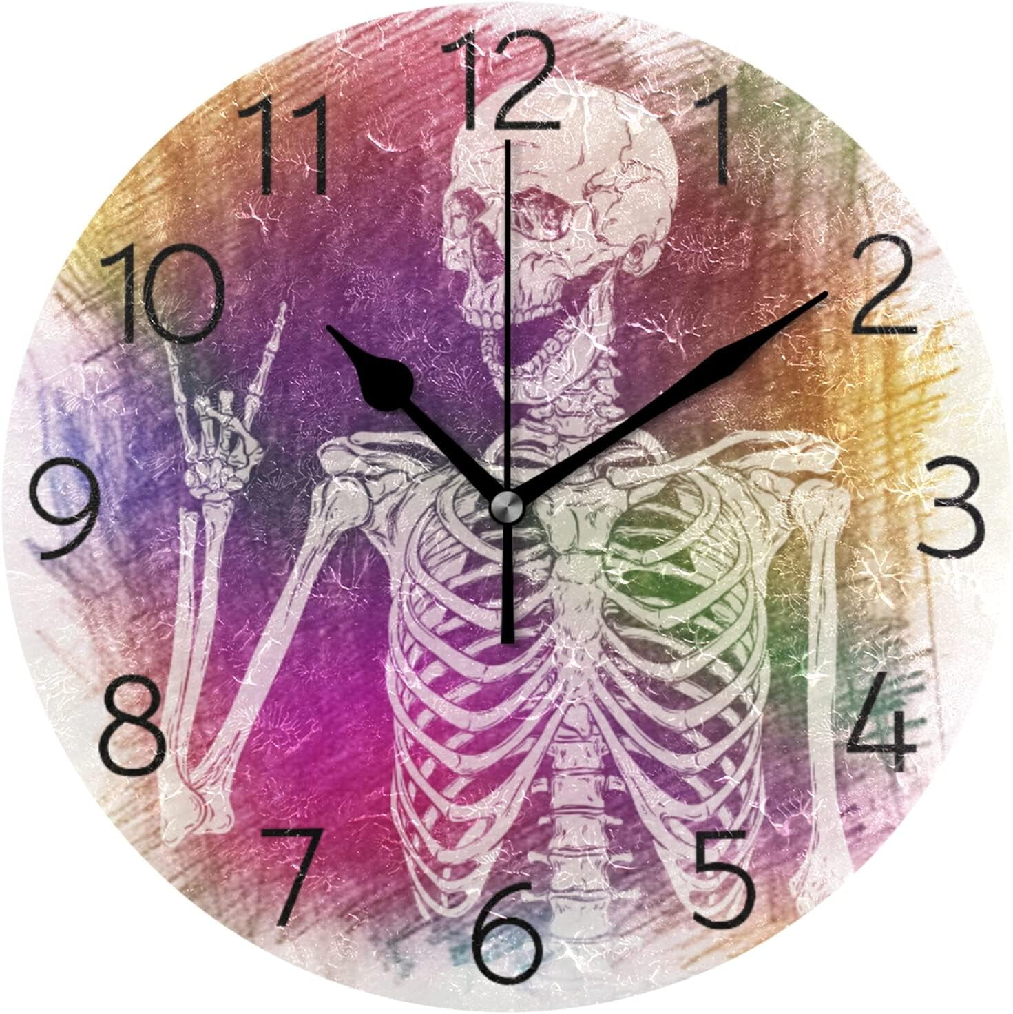Skull Clocks Decorative Wall Clocks Silent Battery Operated Desk Clock ...