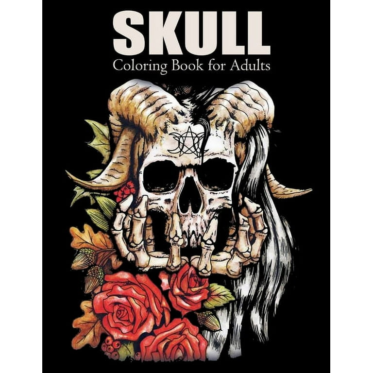 coloring book pages for adults skull