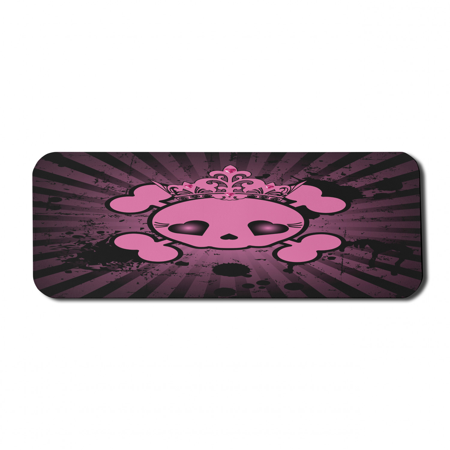 Skull Computer Mouse Pad, Illustration Crown Dark Grunge Style Teen ...