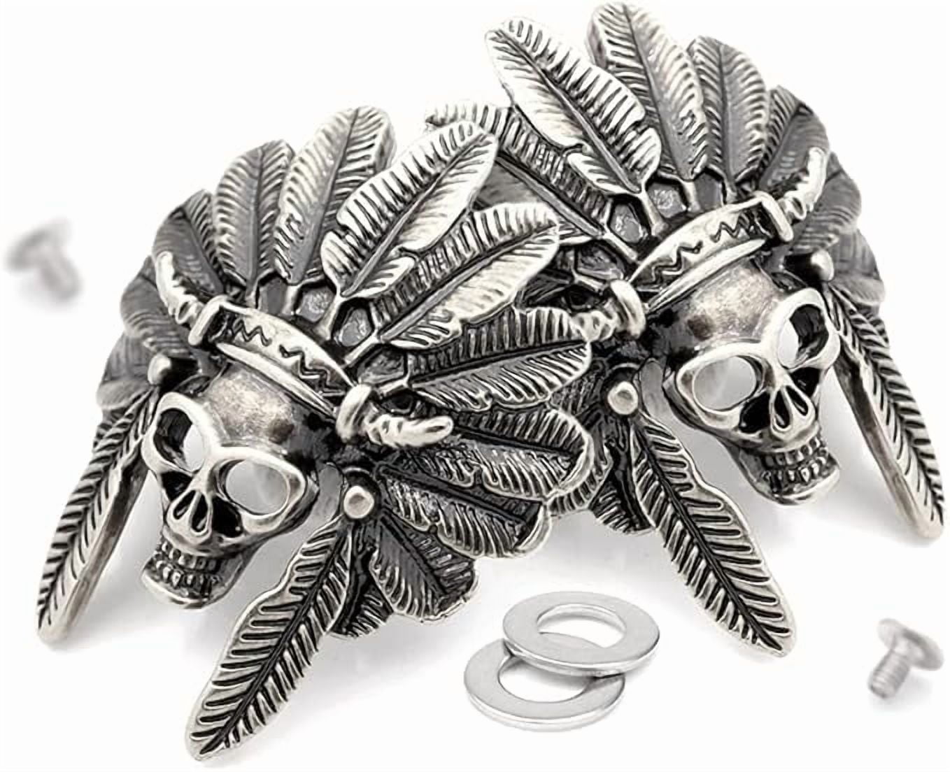 Skull Concho Screw Back Tribal Chief Head Conchos Leathercraft 2pcs 1-3 ...