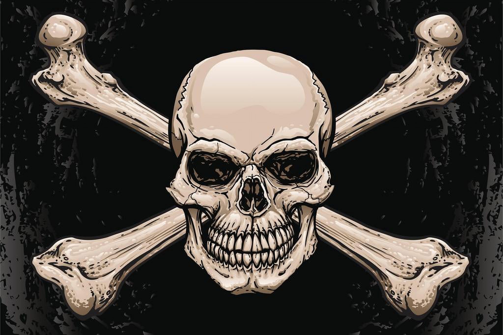 Skull Crossbones Pirates Symbol Warning Poster Artistic Drawing ...