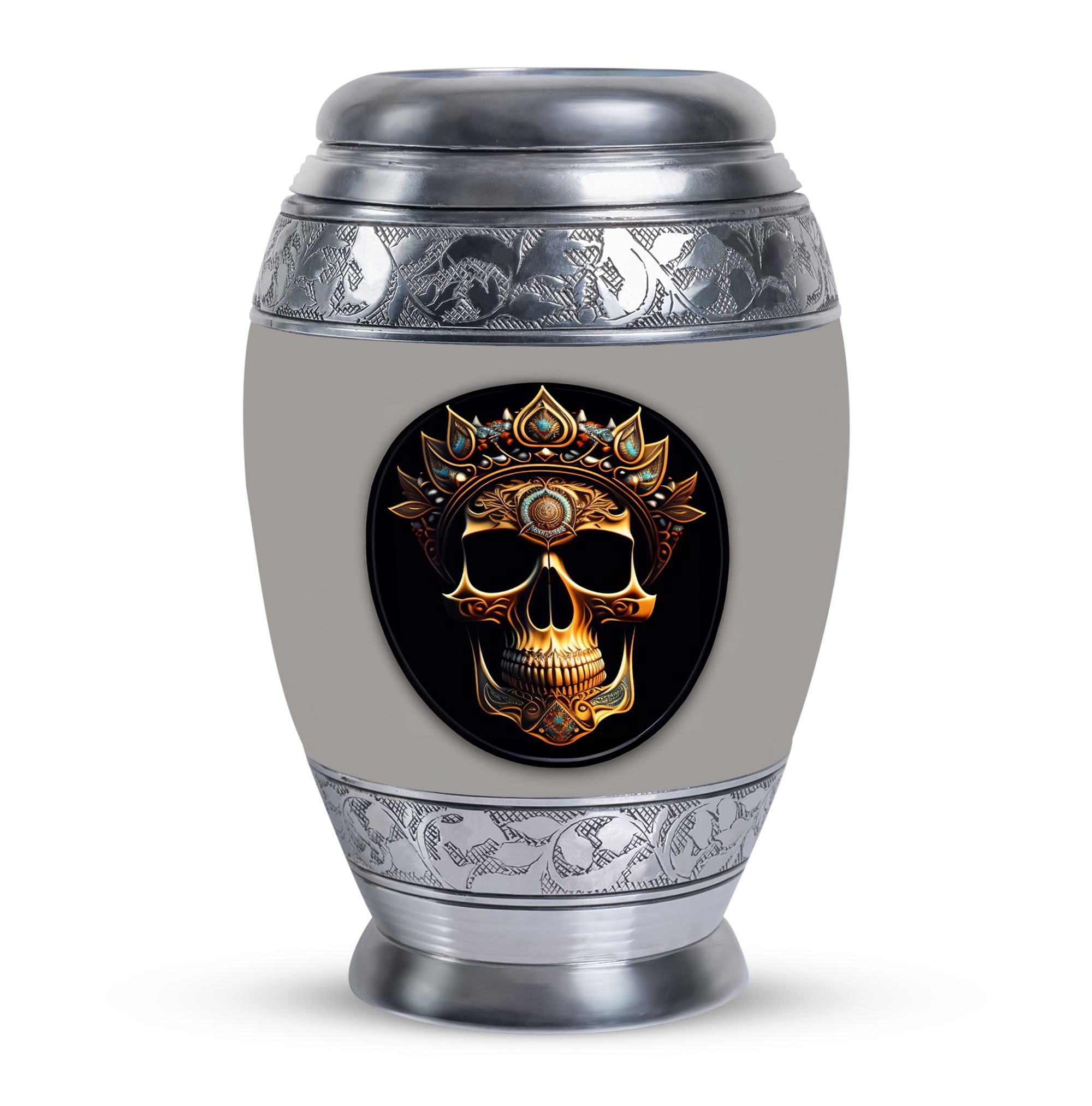 Skull With Crown Flower It Beautiful Urn - Mini Urns For Human Ashes ...