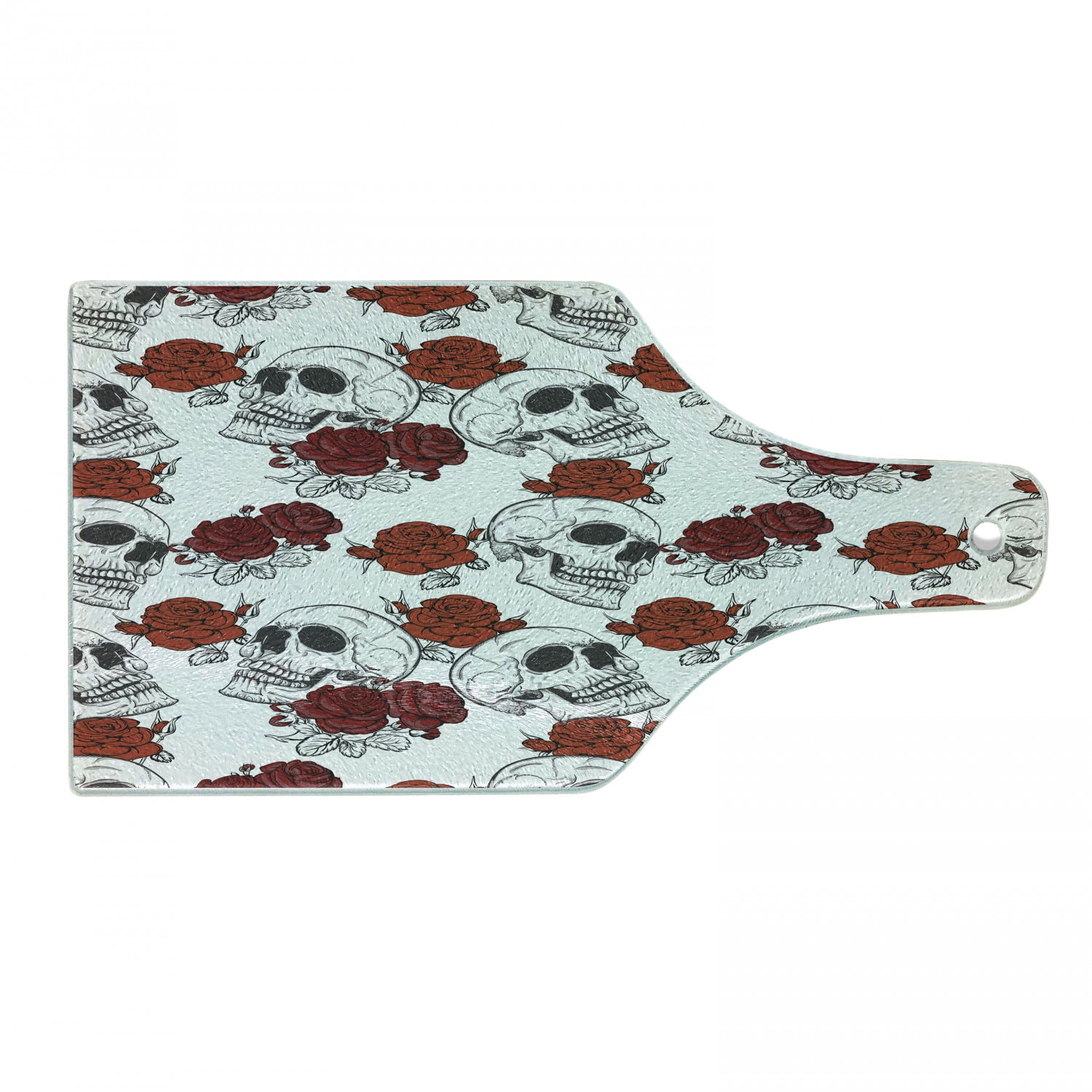 Skull Cutting Board, Retro Gothic Dead Head Skeleton with Roses ...