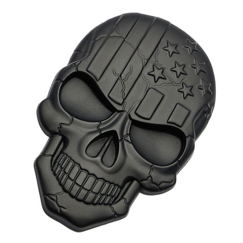 Skull Decal Trucks Skull Car Sticker Decorative Badge 6.9X4.4CM Black ...