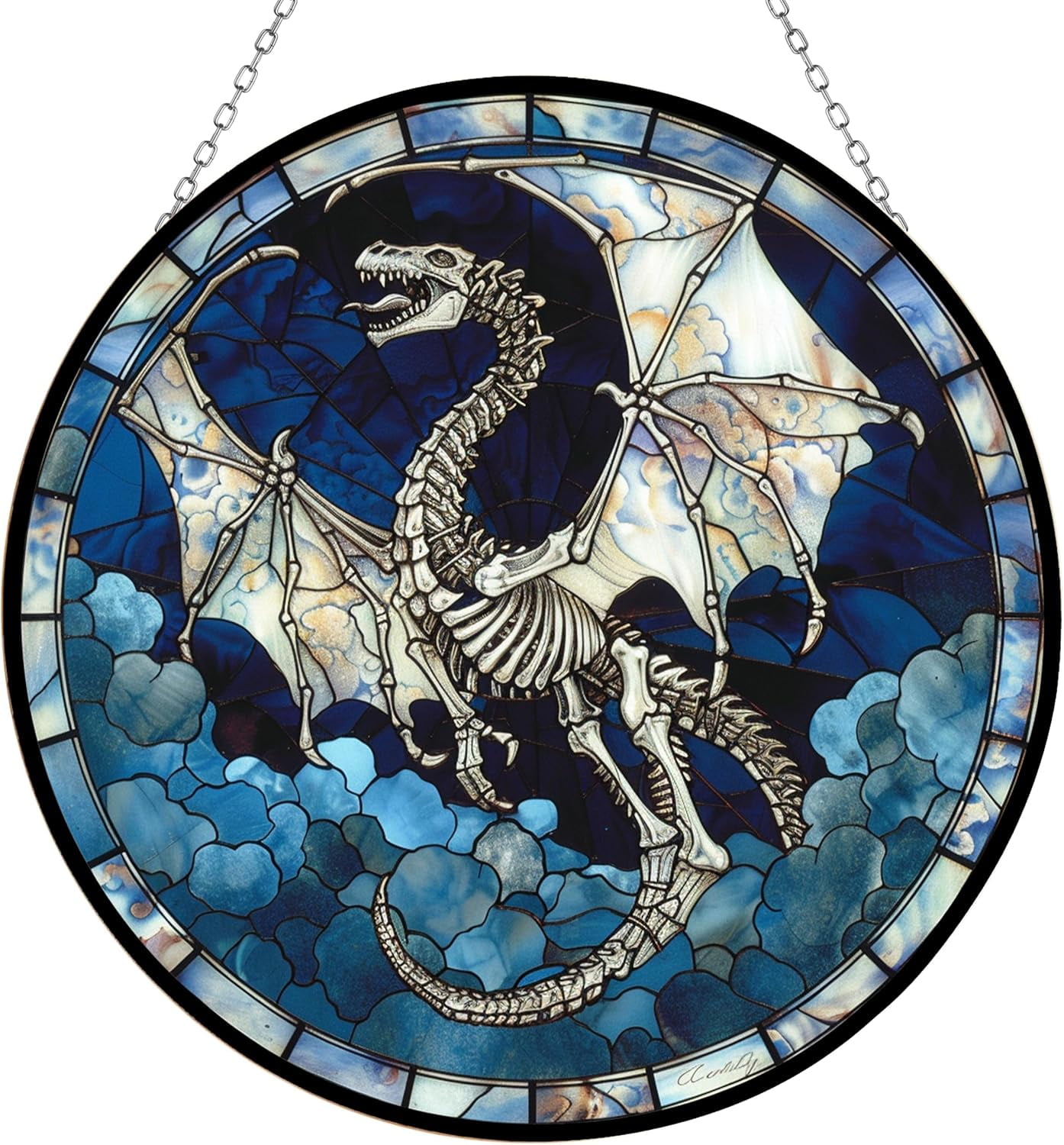 Skull Dragon Suncatchers for Windows, Stained Glass Window Hangings ...
