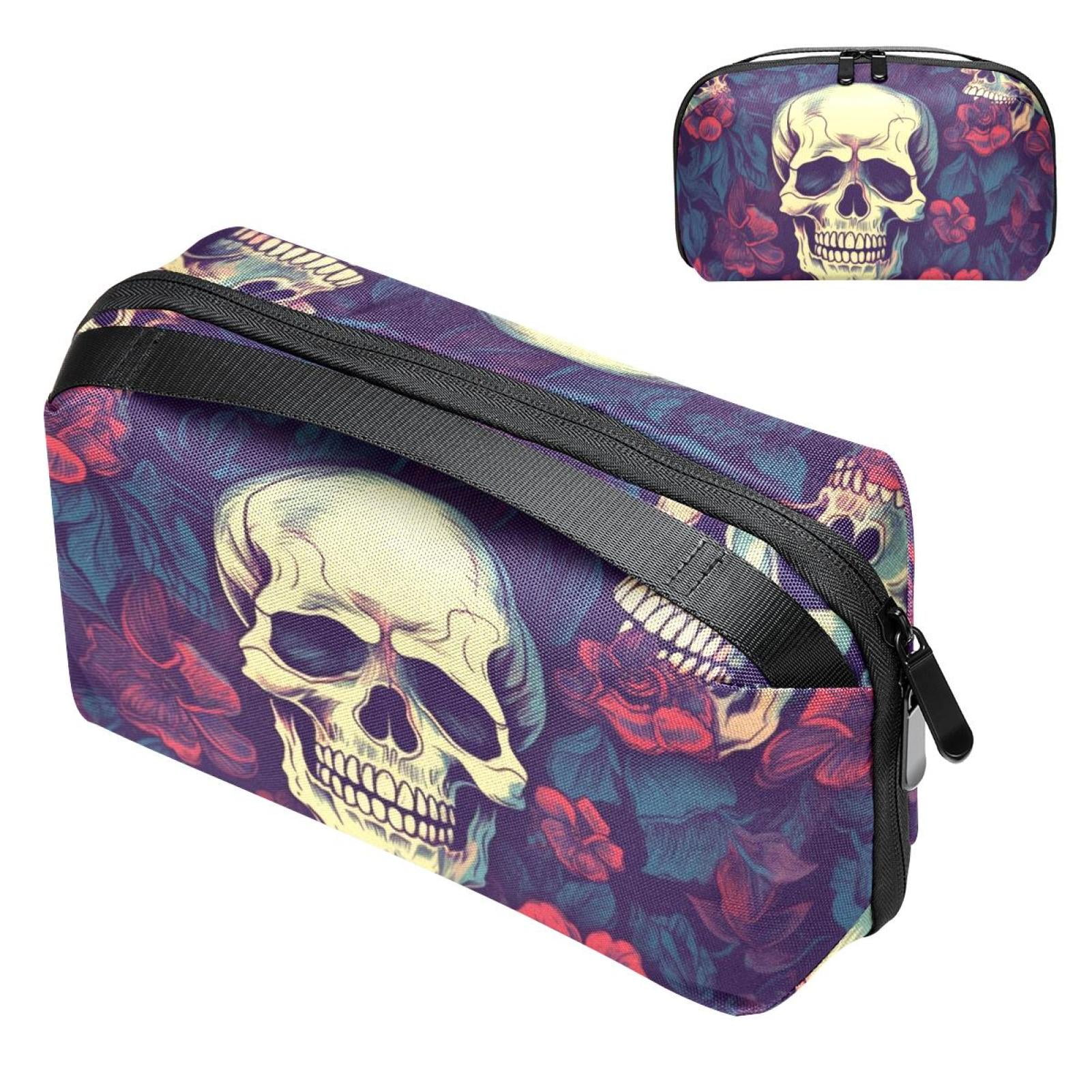 Skull Electronic Organizer Travel Case, Waterproof Oxford Cloth Storage ...