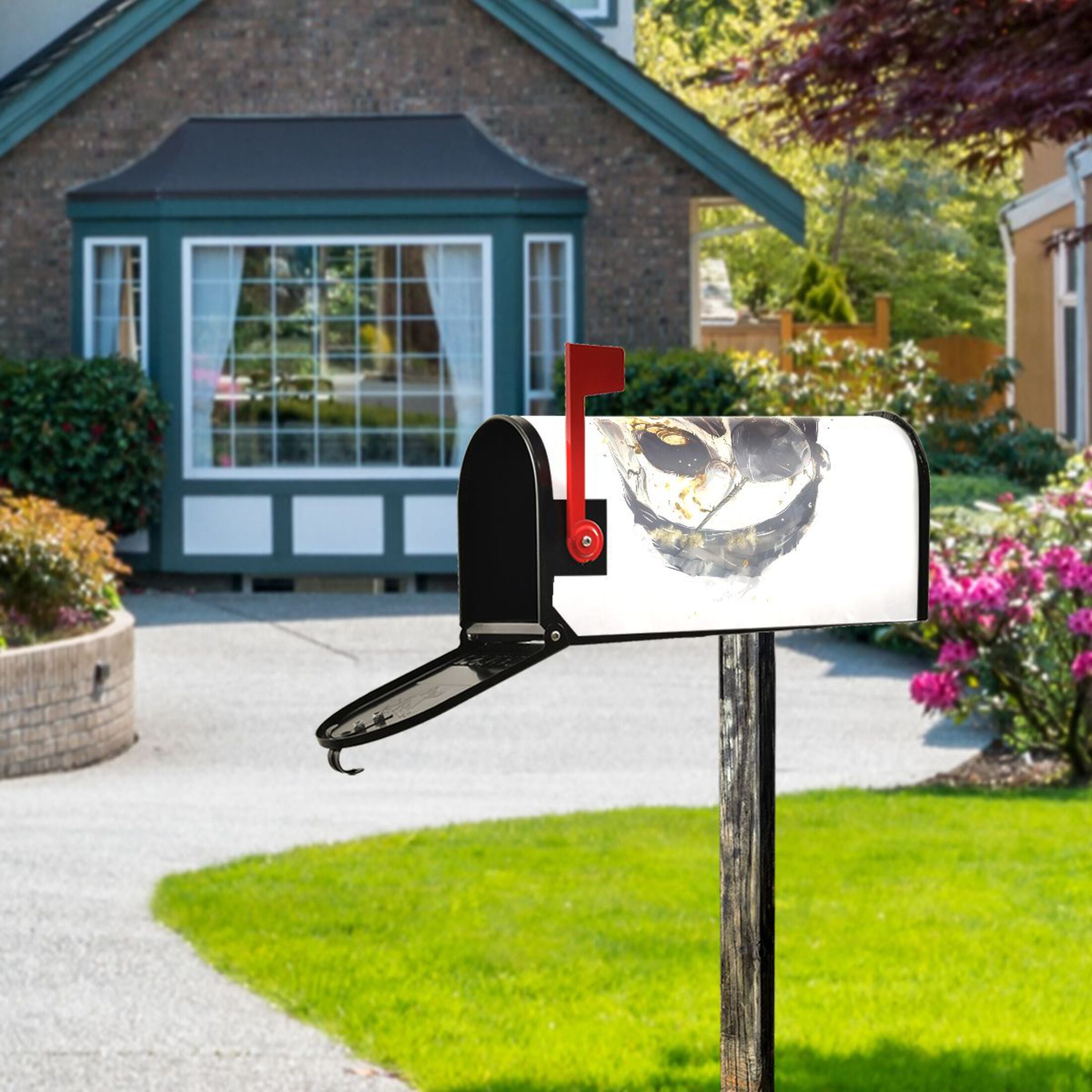 Skull Eye Patch Gold Coins Mailbox Cover Magnetic Standard Size Post ...