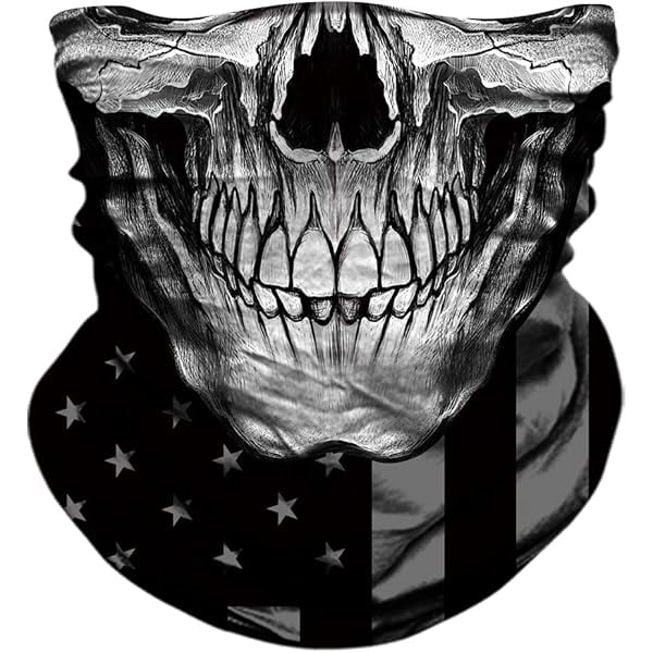 Skull Face Mask Half Sun Dust Wind Protection, 3D Tube Mask Seamless ...
