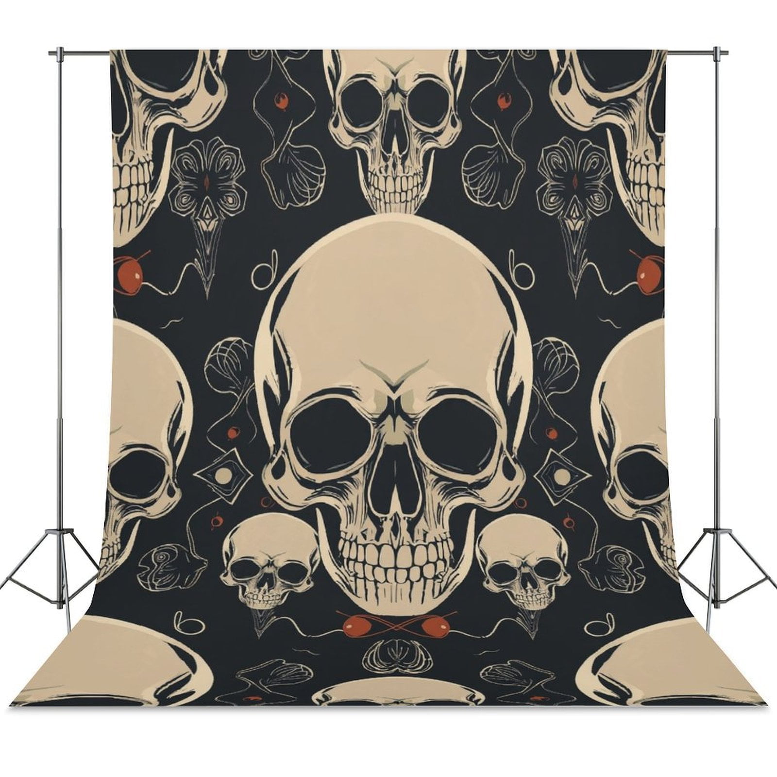 Skull Floral Seamless Pattern Decorations BackdropPortrait Photography ...