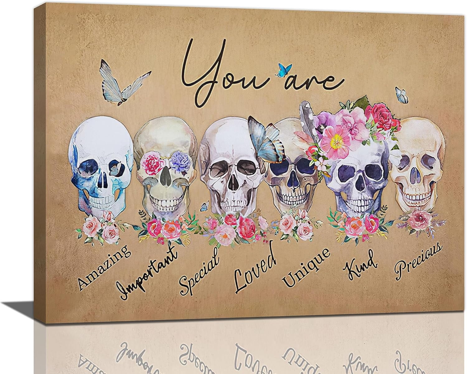 Skull Flower Decor Wall Art Gothic Skeleton God Says You are Halloween ...