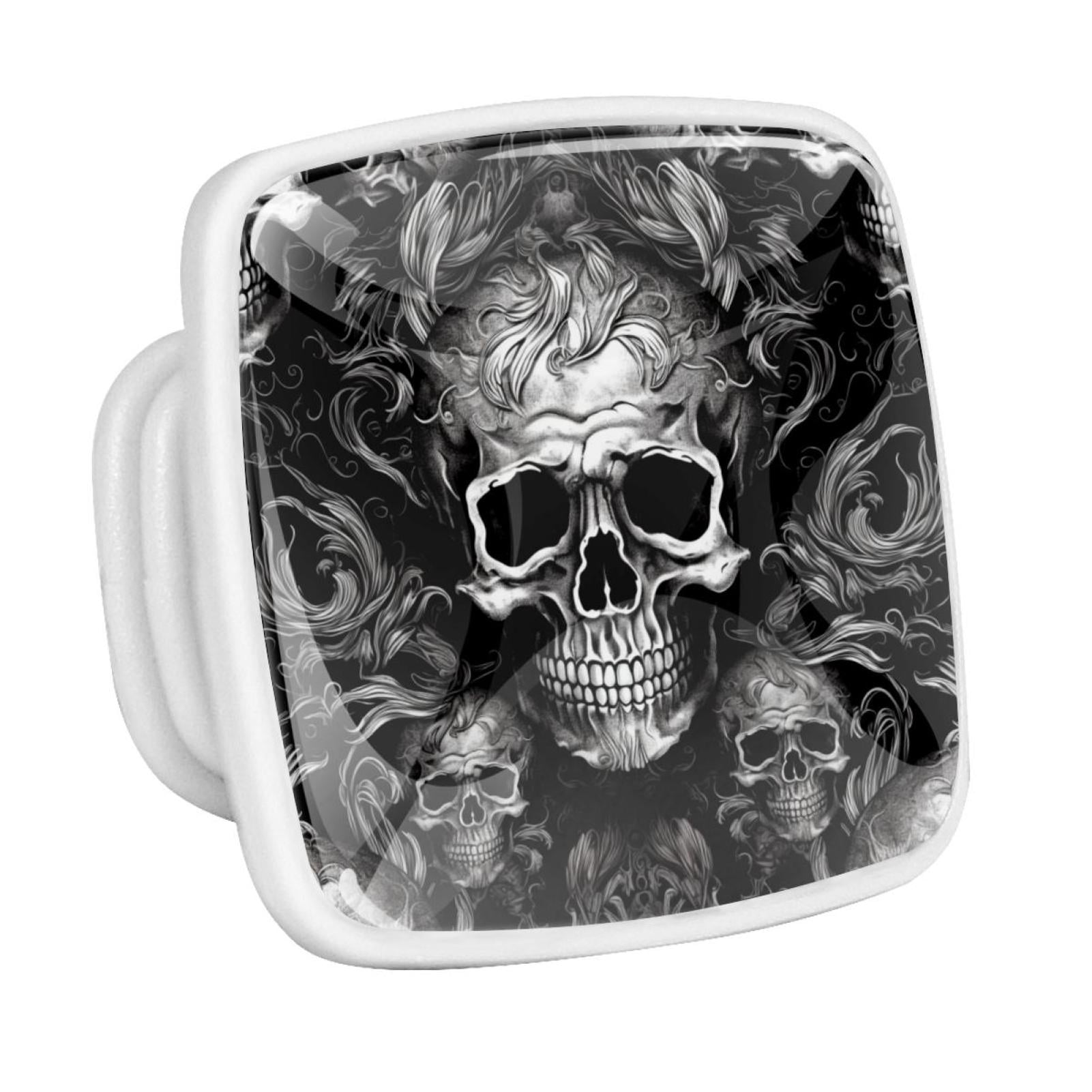 Skull Fluorescent Drawer Pulls with Screws Square 4-Pack Glow Dark ...