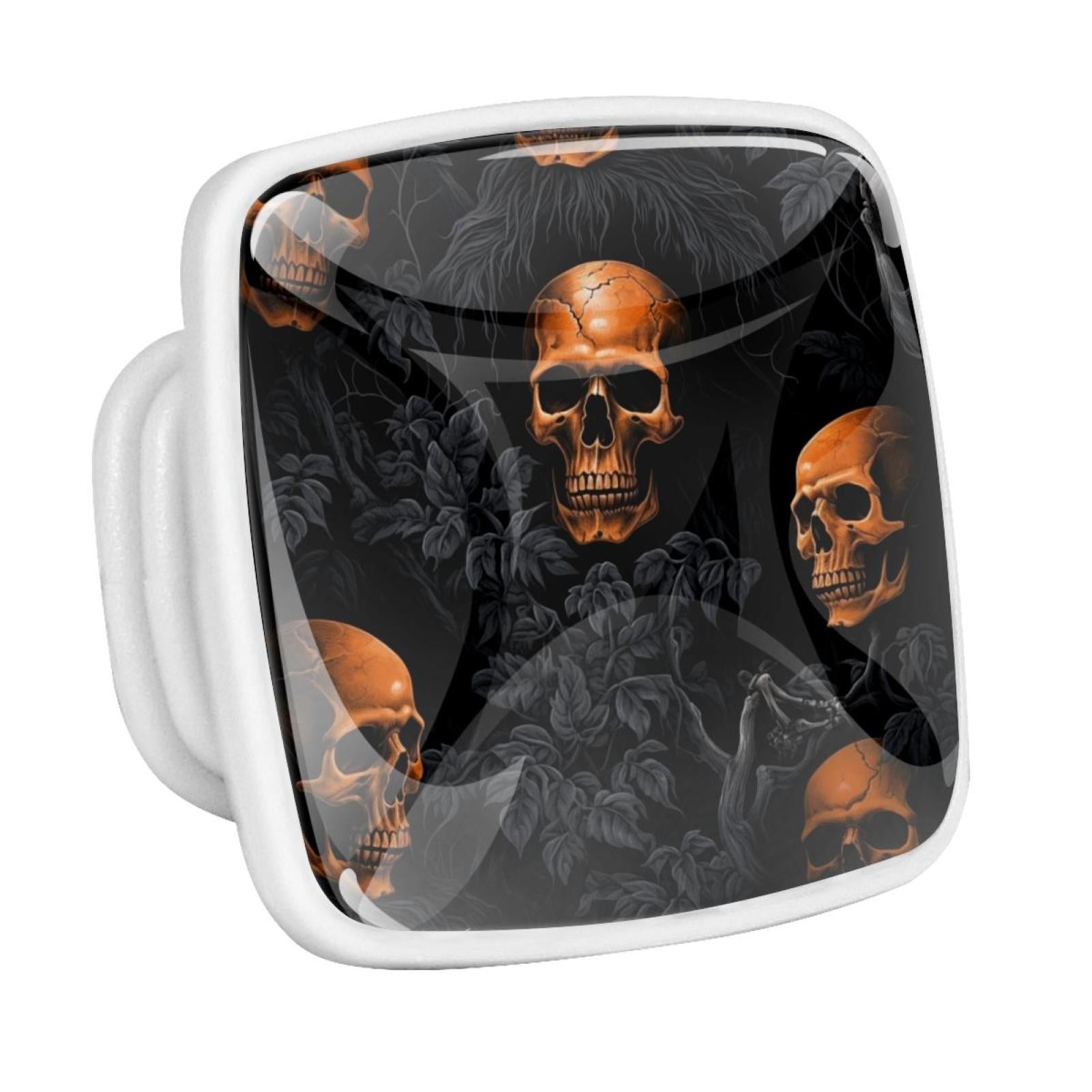 Skull Fluorescent Drawer Pulls with Screws Square 4-Pack Glow Dark ...