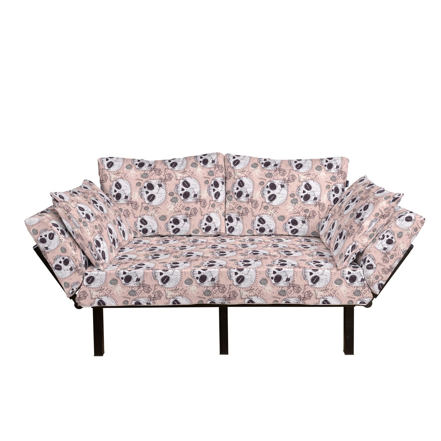 Skull Futon Couch, Halloween Traditional Mexican Sugar Day of the Dead ...