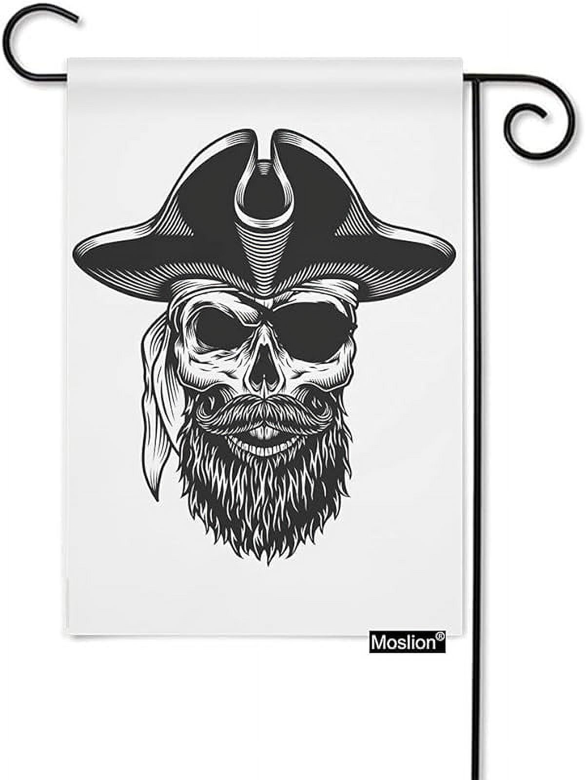 Skull Garden Flag Vertical Double Sided Monochrome Vintage Skull ...