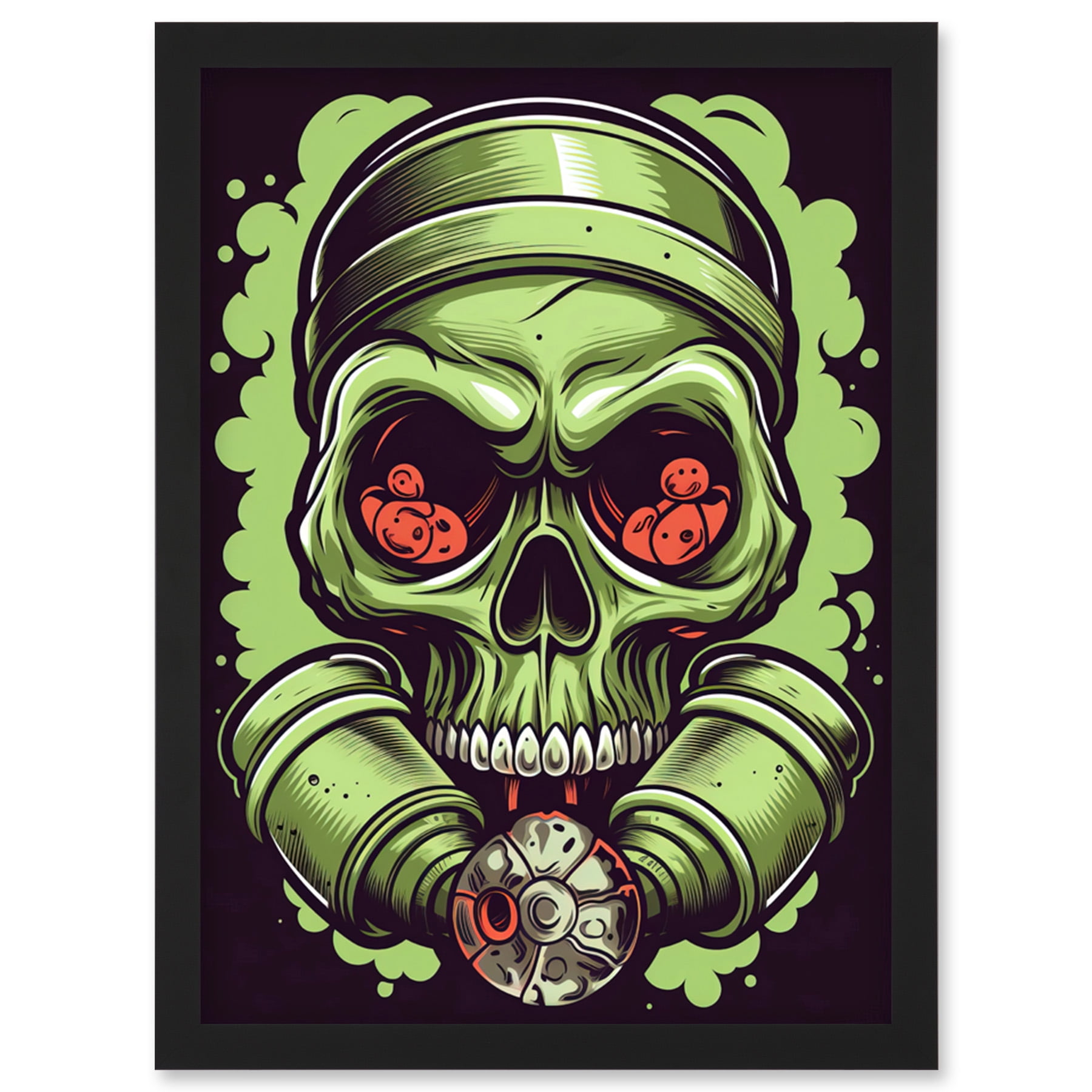 Skull Gas Mask Old School USA Tattoo Ink Body Rockabilly Americana 50s ...