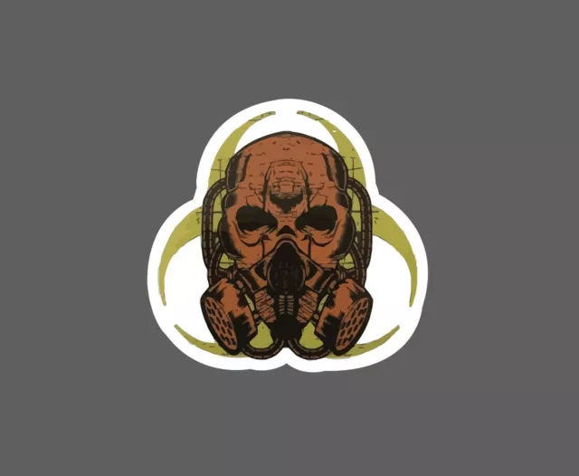 Skull Gas Mask Sticker Biohazard Waterproof Sticker Phone Decal Water ...