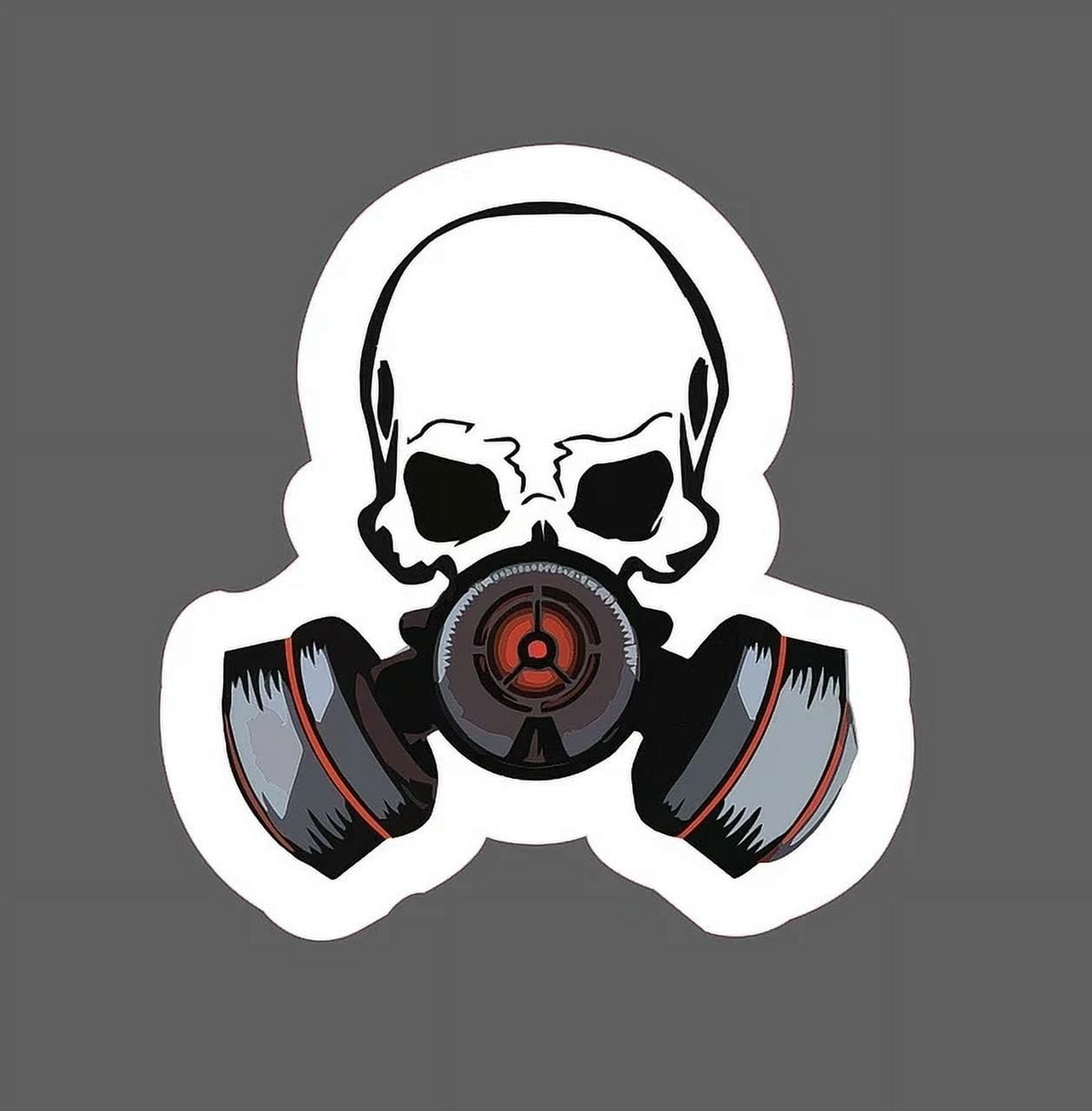 DOPASTICKER Skull Gas Mask Sticker Toxic Bones Horror Scary Sticker ...