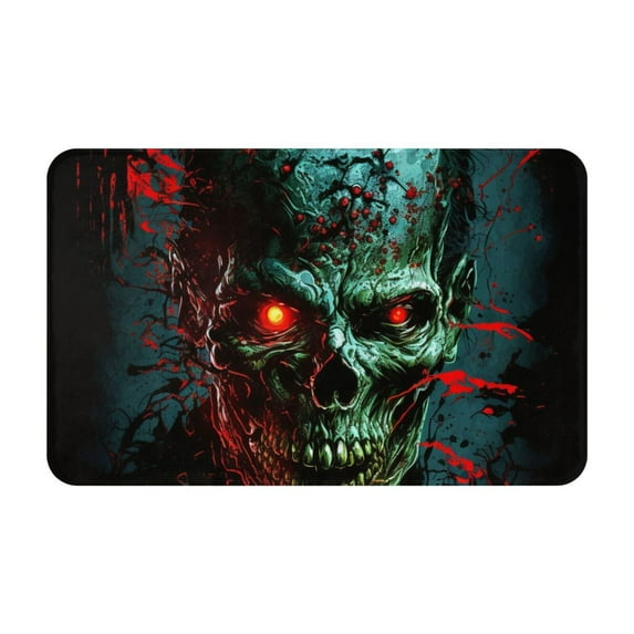 Skull Ghost Zombies Head Red Eyes Cool Front Door Mat Doormat Non Slip ...