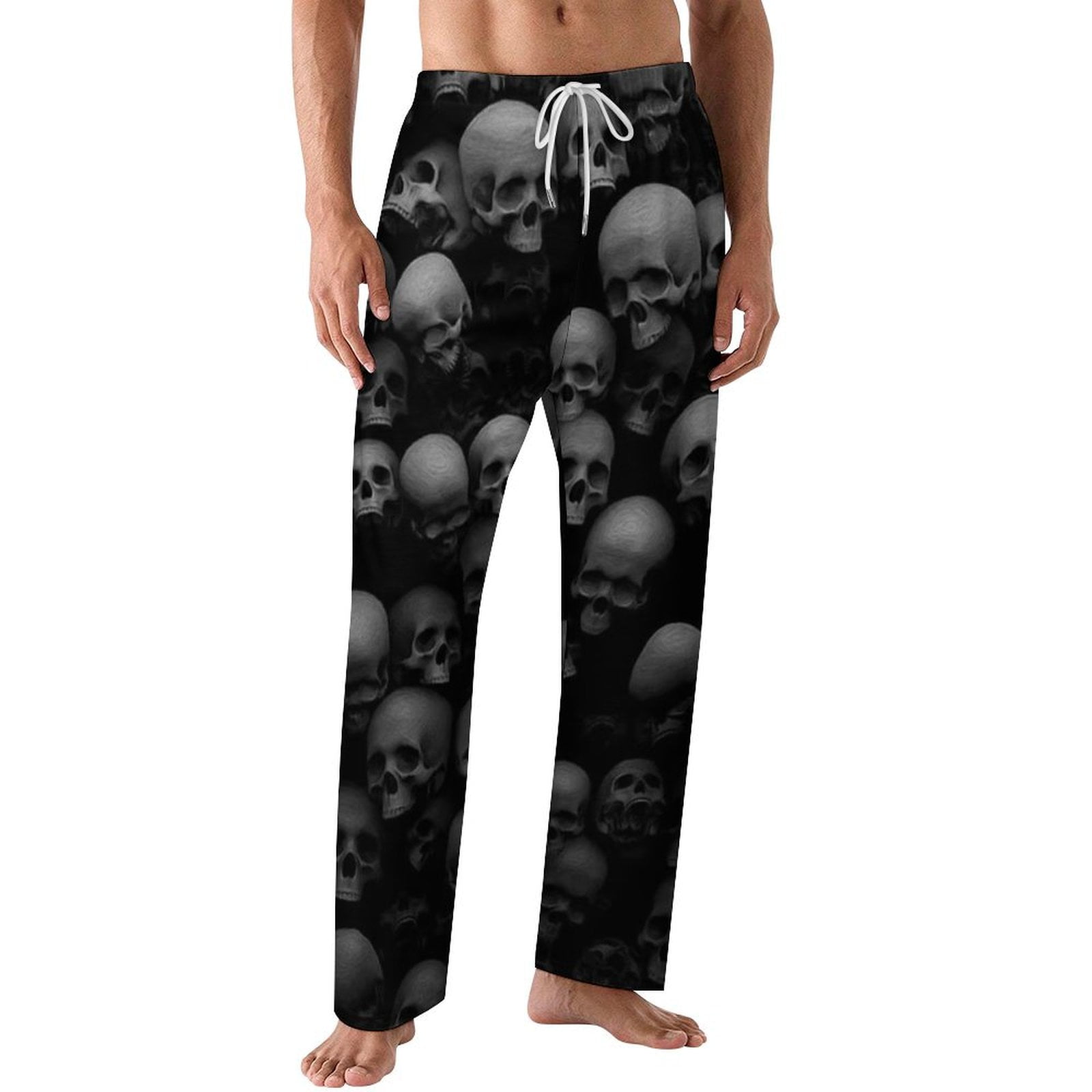 Skull Goth Skull Art Mens Pajamas Pajama Pants Mens Sleepwear Lounge ...