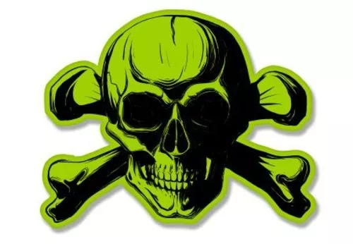Skull Green Car Sticker Phone Decal Water Bottle Stickers Car Decals ...