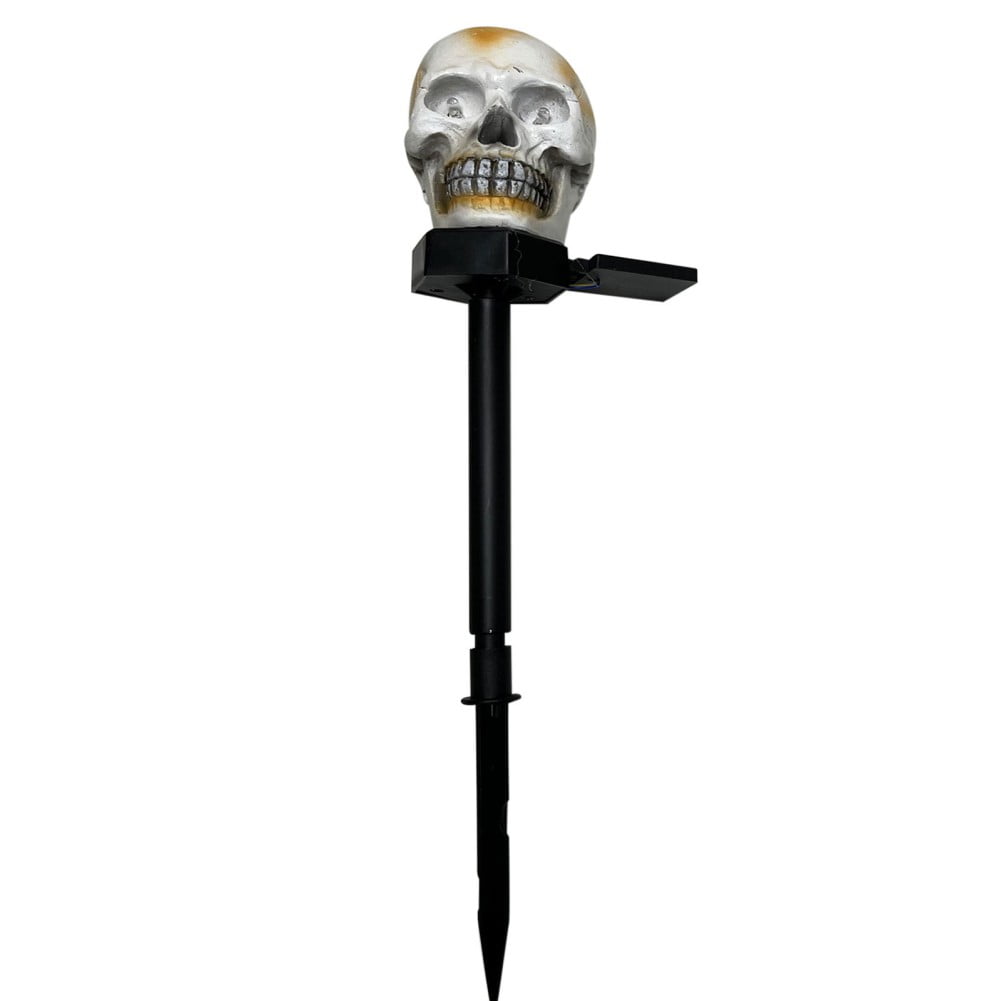 Skull Halloween Solar Lights - 1 Pack Skeleton Outside Decorations ...