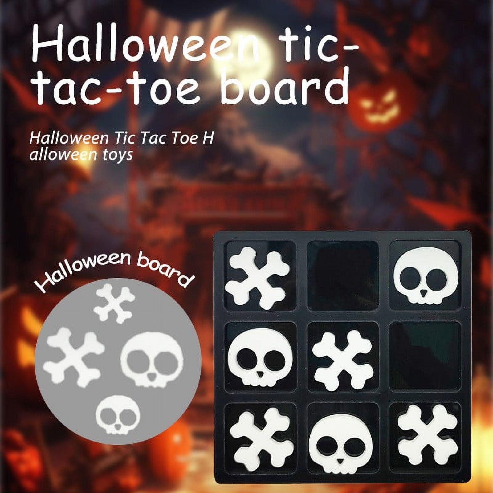 Skull Halloween Tic-Tac-Toe Board Game for Kids, 15CM Halloween Tic-Tac ...