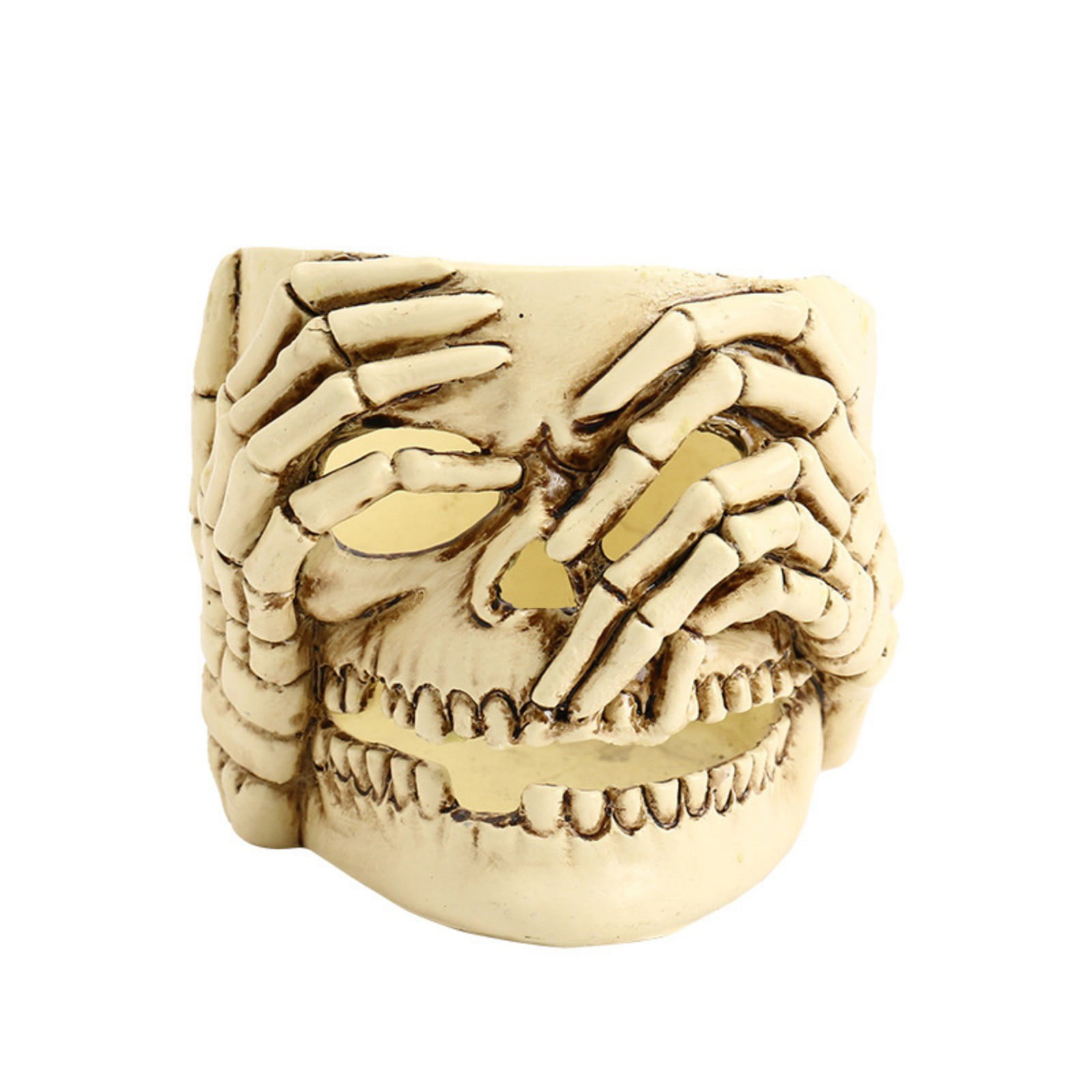 Skull Head Figurine Candle Holder - [Hear/See/Speak] No Evil Gothic ...