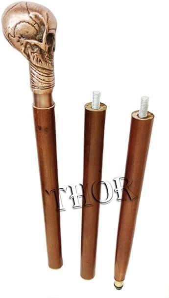 Skull Head Handle Copper Walking Stick Walking Cane for Men and Women ...
