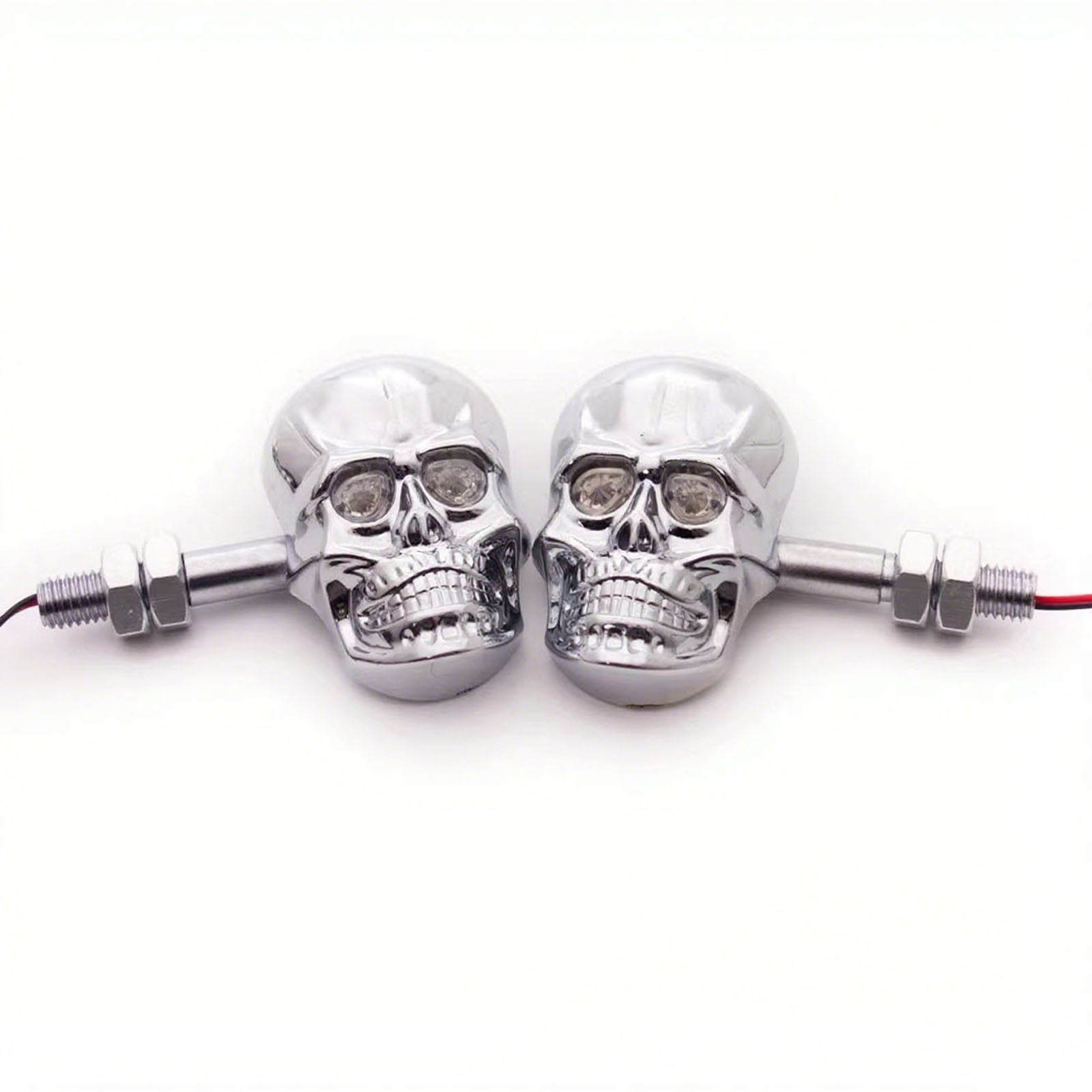 Skull Head LED Turn Signal Lights for Motorcycle, Waterproof 12V ...